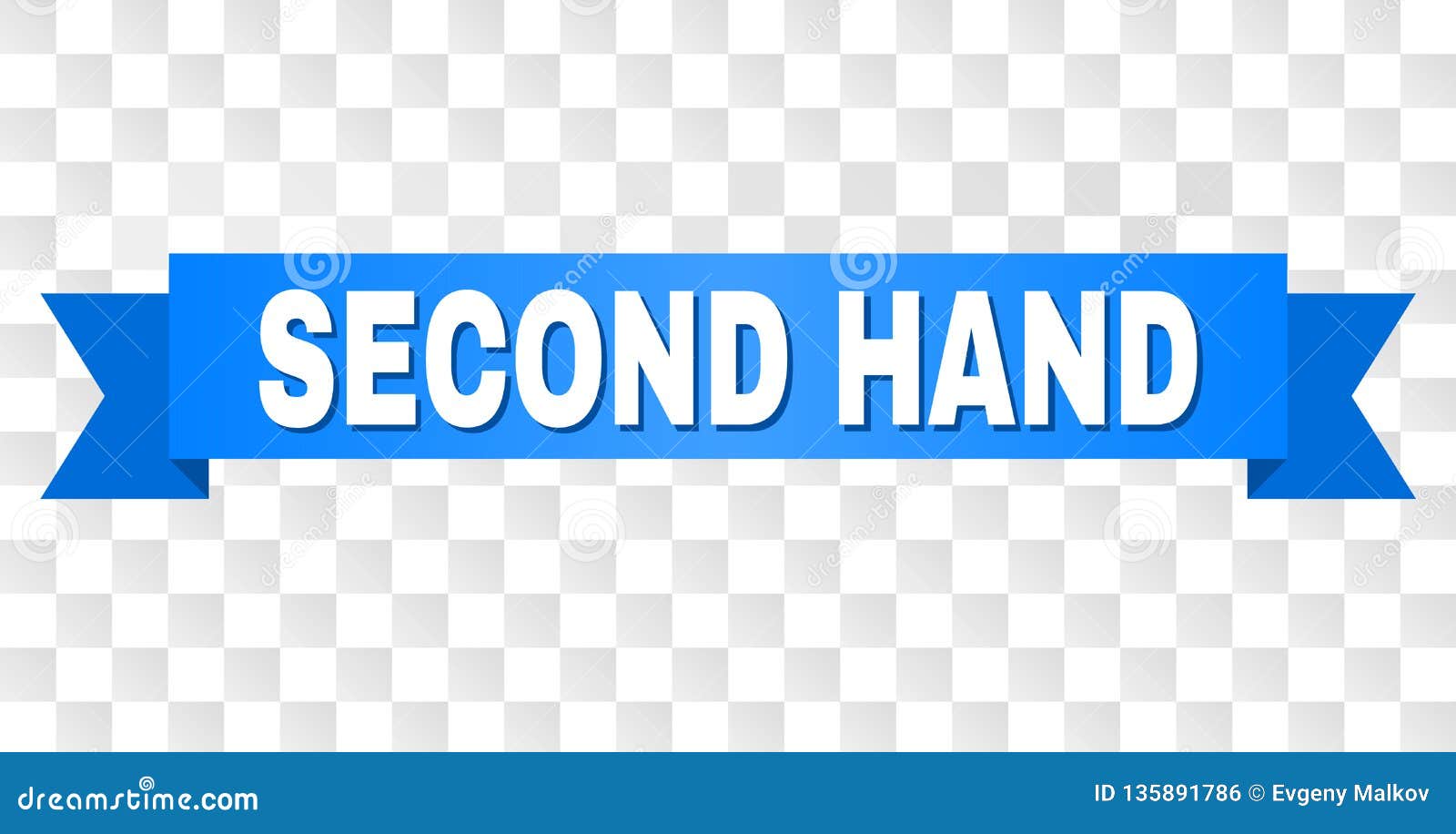 Blue Tape with SECOND HAND Caption Stock Vector - Illustration of poor ...