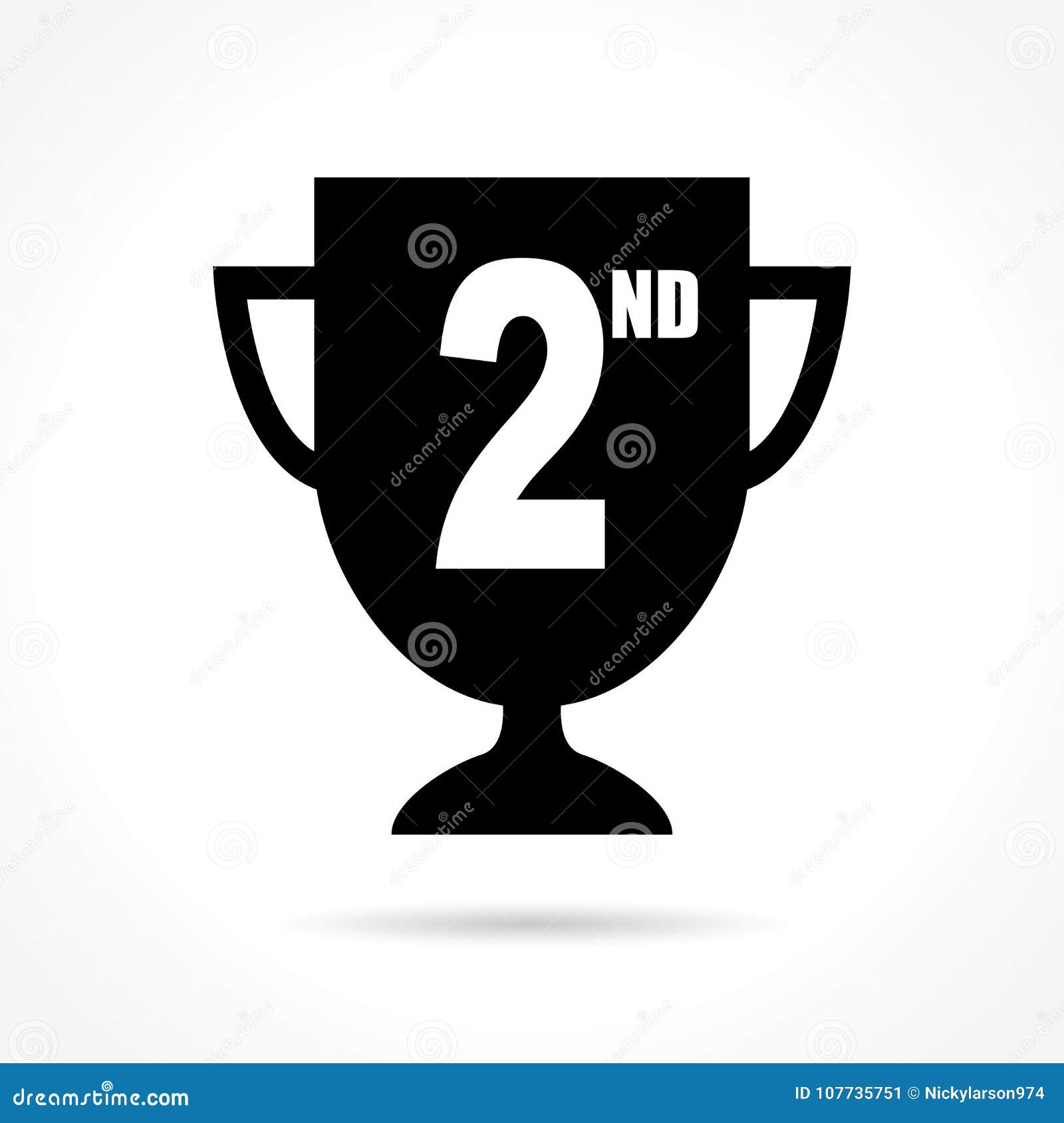 Second Icon on White Background Stock Vector - Illustration of trophy ...
