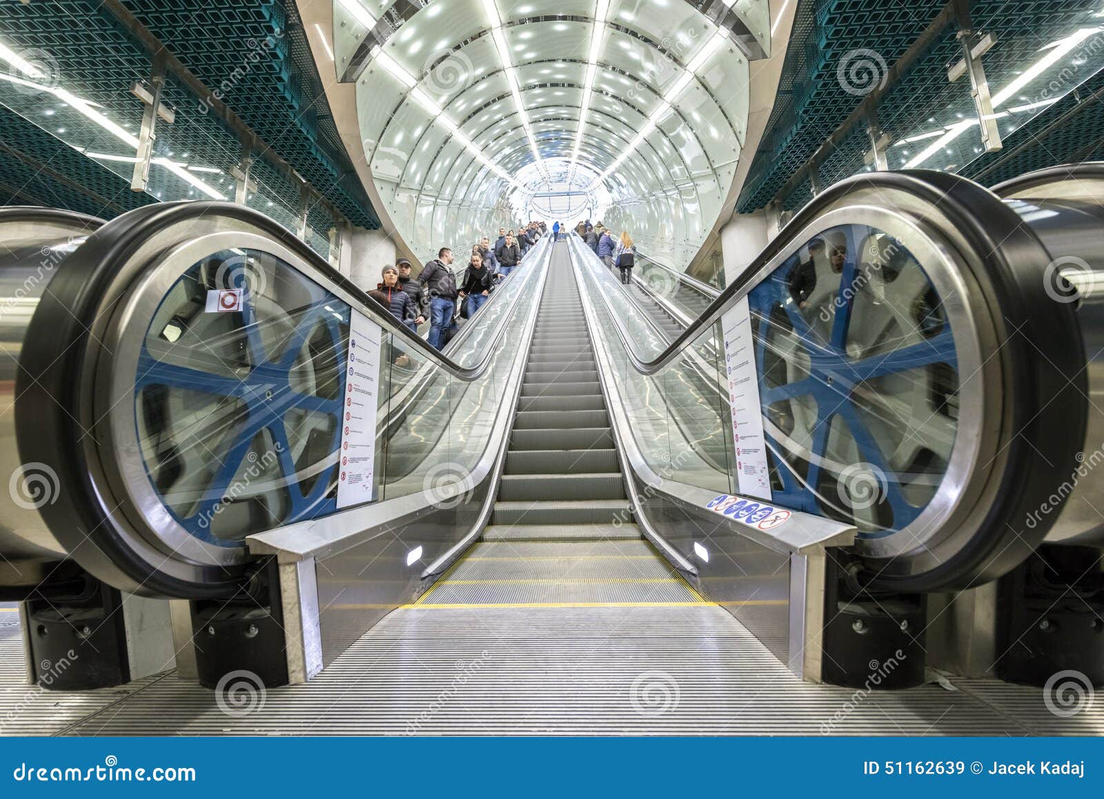 Second Line Of Warsaw Subway System. The Entrance Of A Subway Station ...