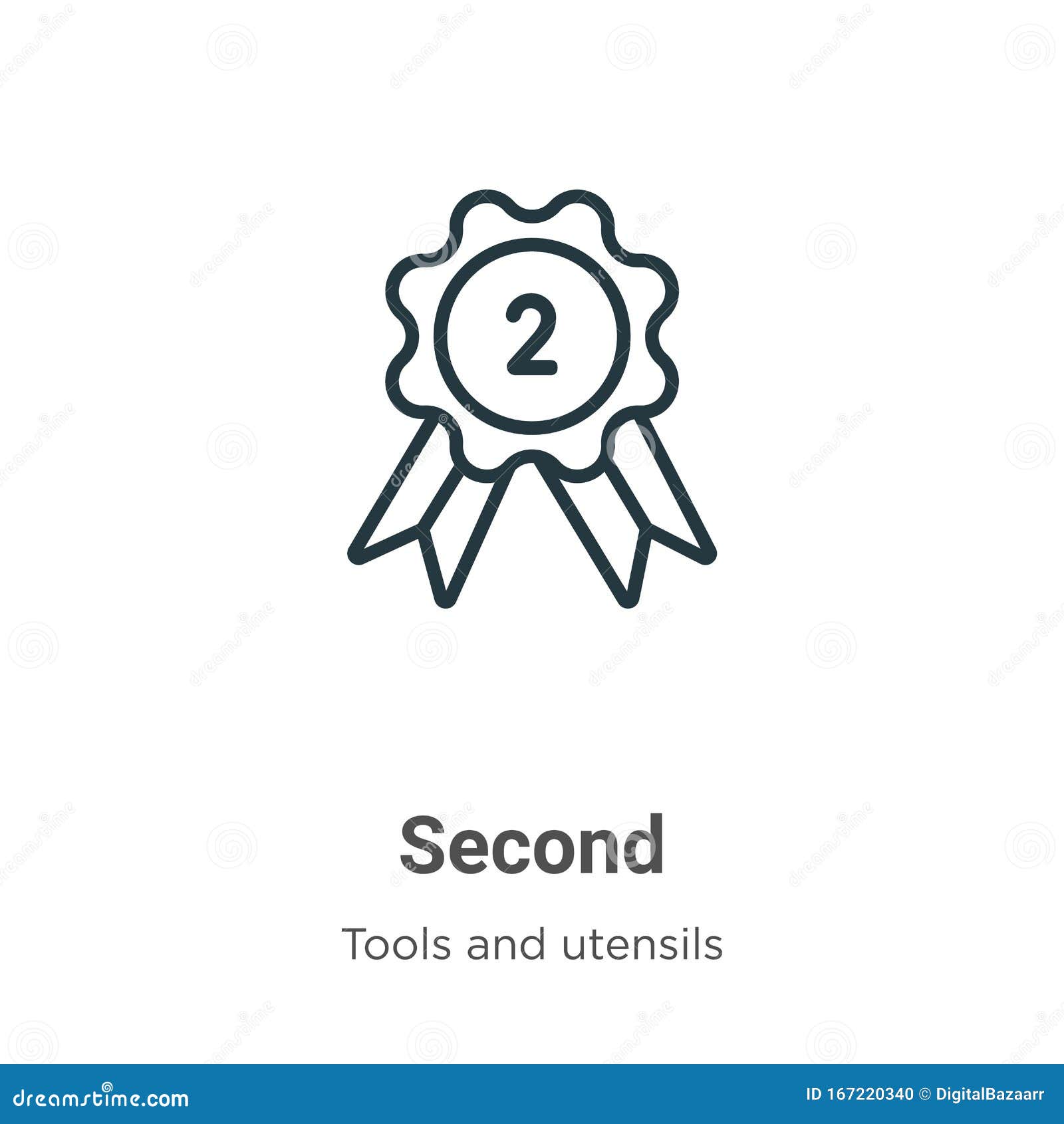 Second Outline Vector Icon. Thin Line Black Second Icon, Flat Vector ...