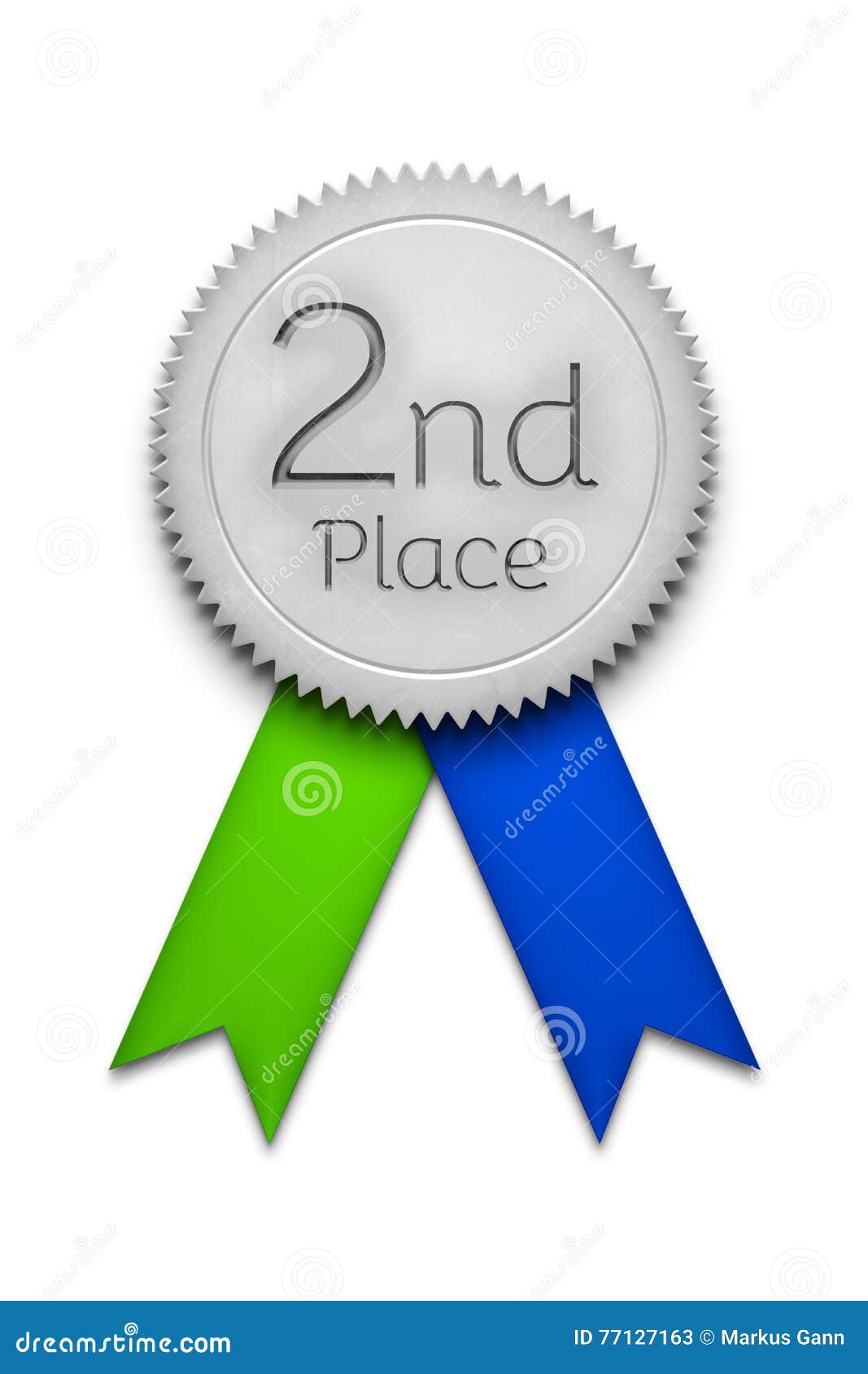 Second Place Award Ribbon Badge Stock Illustration - Illustration of ...