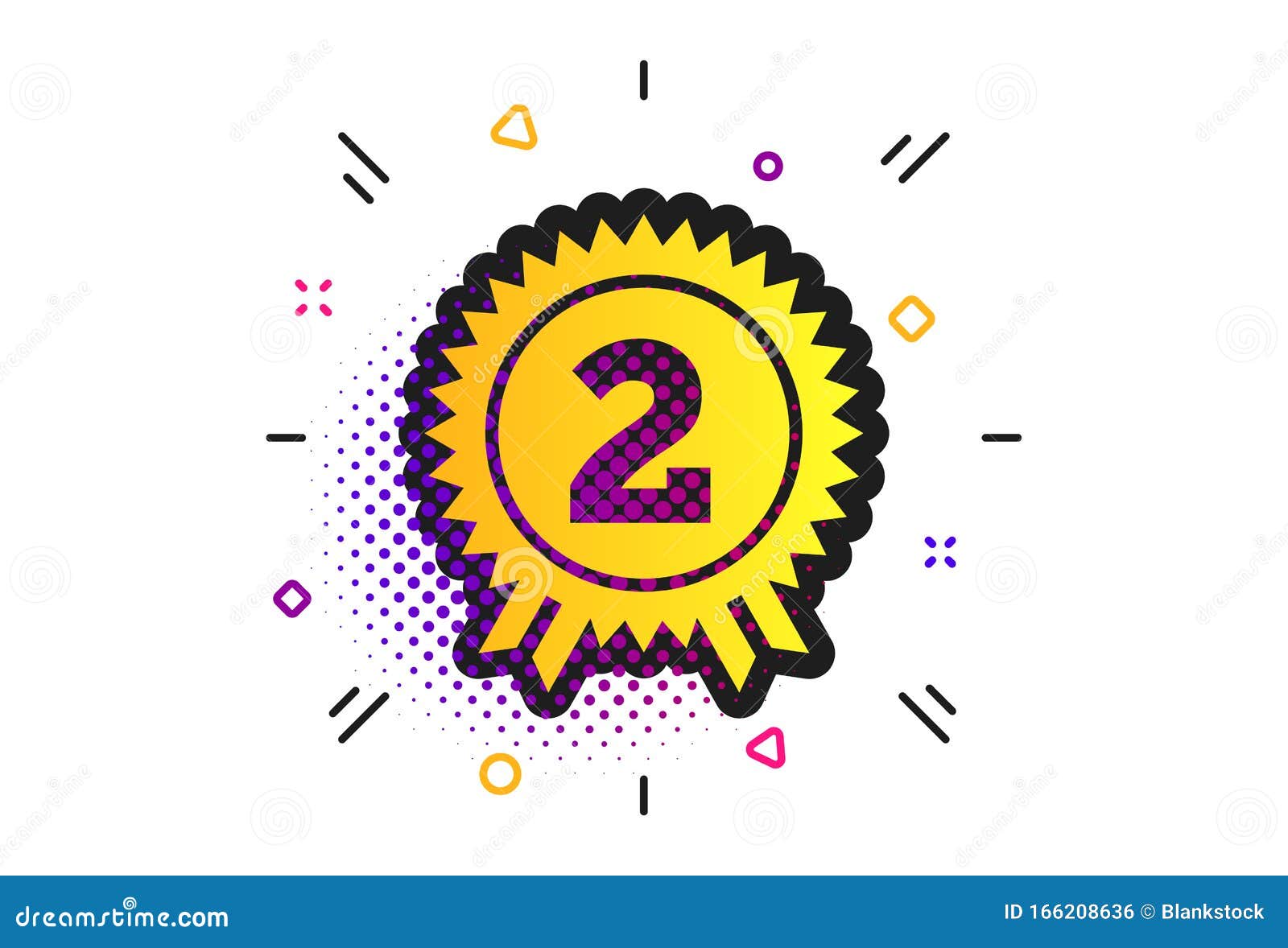 Second Place Award Sign Icon. Prize for Winner. Vector Stock Vector ...