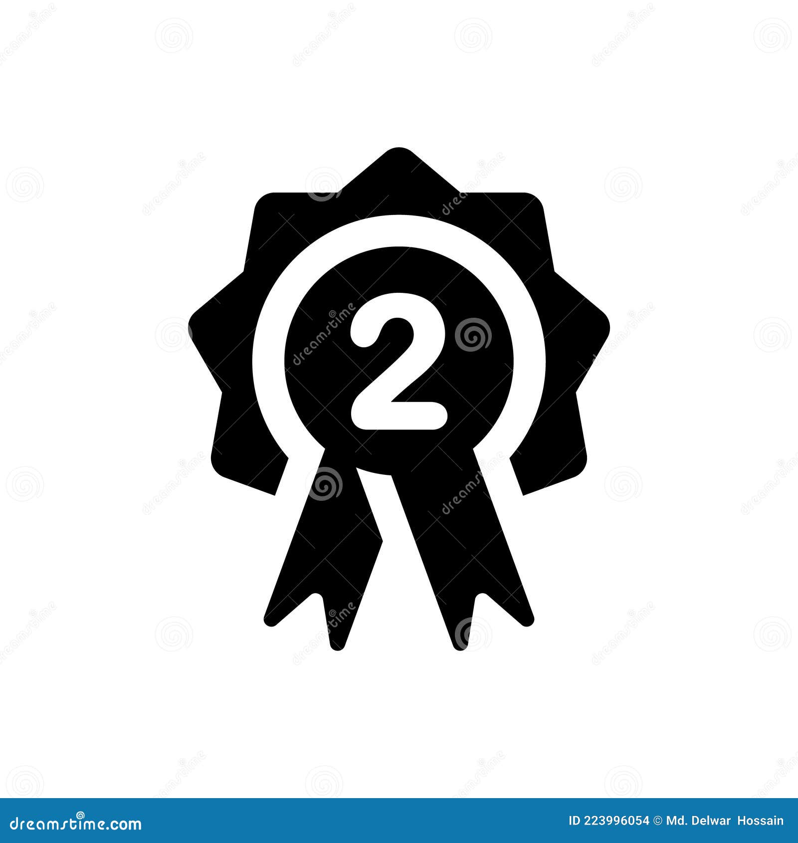 Second place badge icon stock vector. Illustration of sign - 223996054