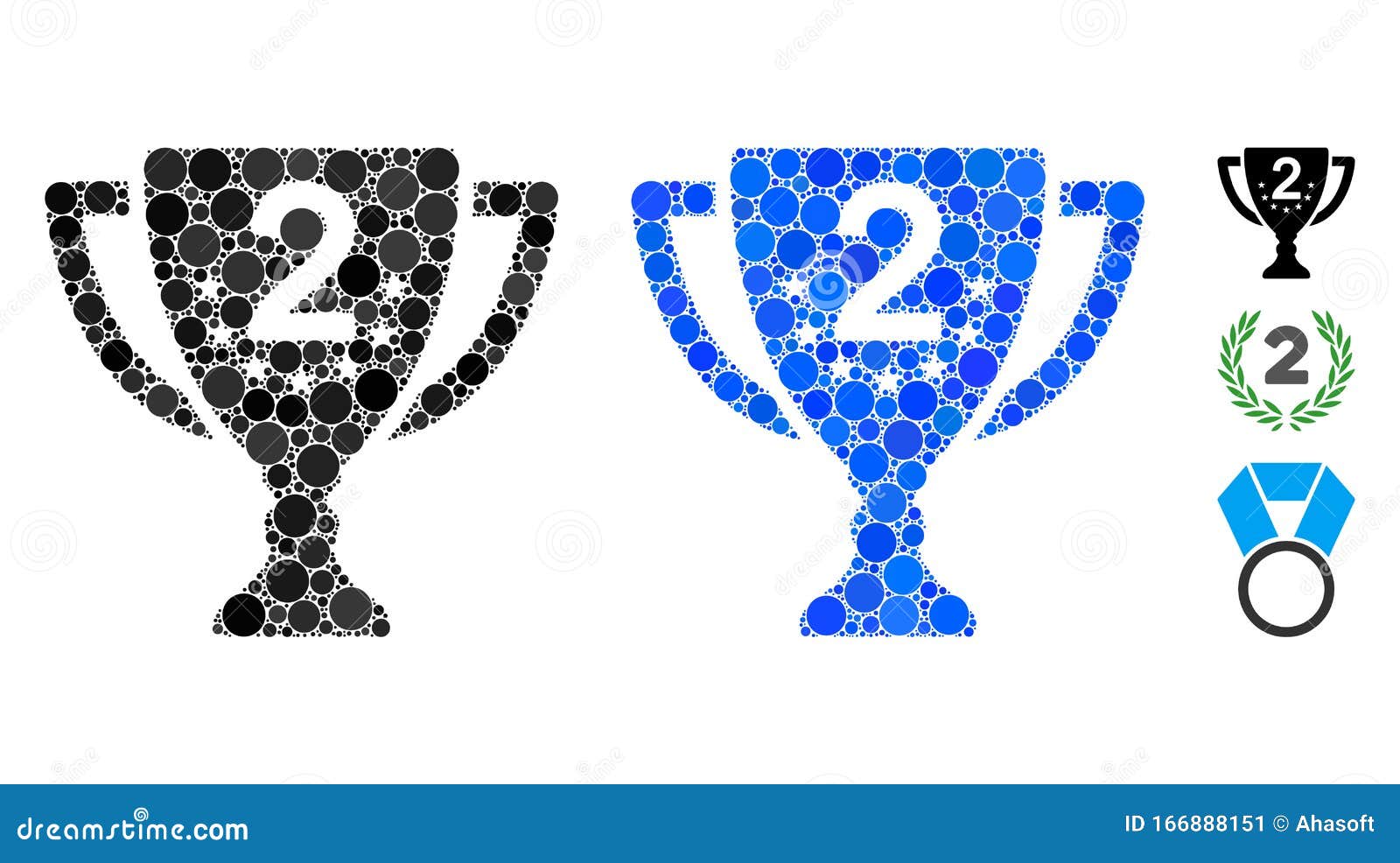 Second Place Composition Icon of Circle Dots Stock Vector ...