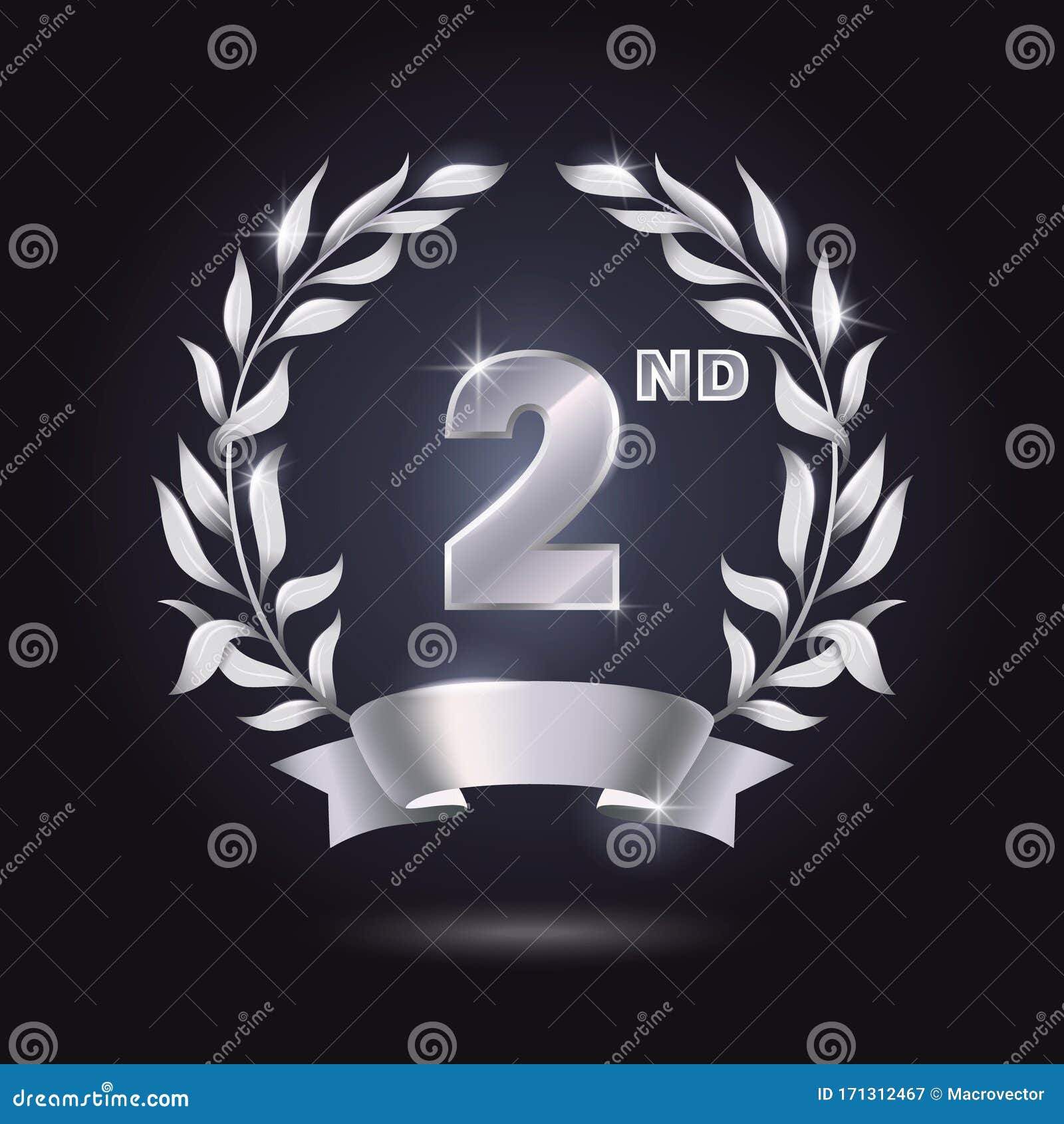Second Place Emblem Realistic Concept Stock Vector - Illustration of ...