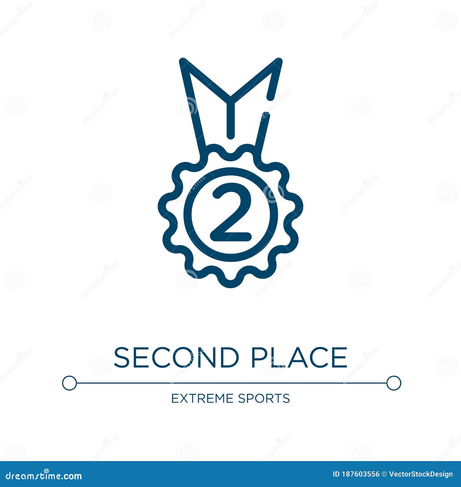 Second Place Icon. Linear Vector Illustration from Sports Collection ...