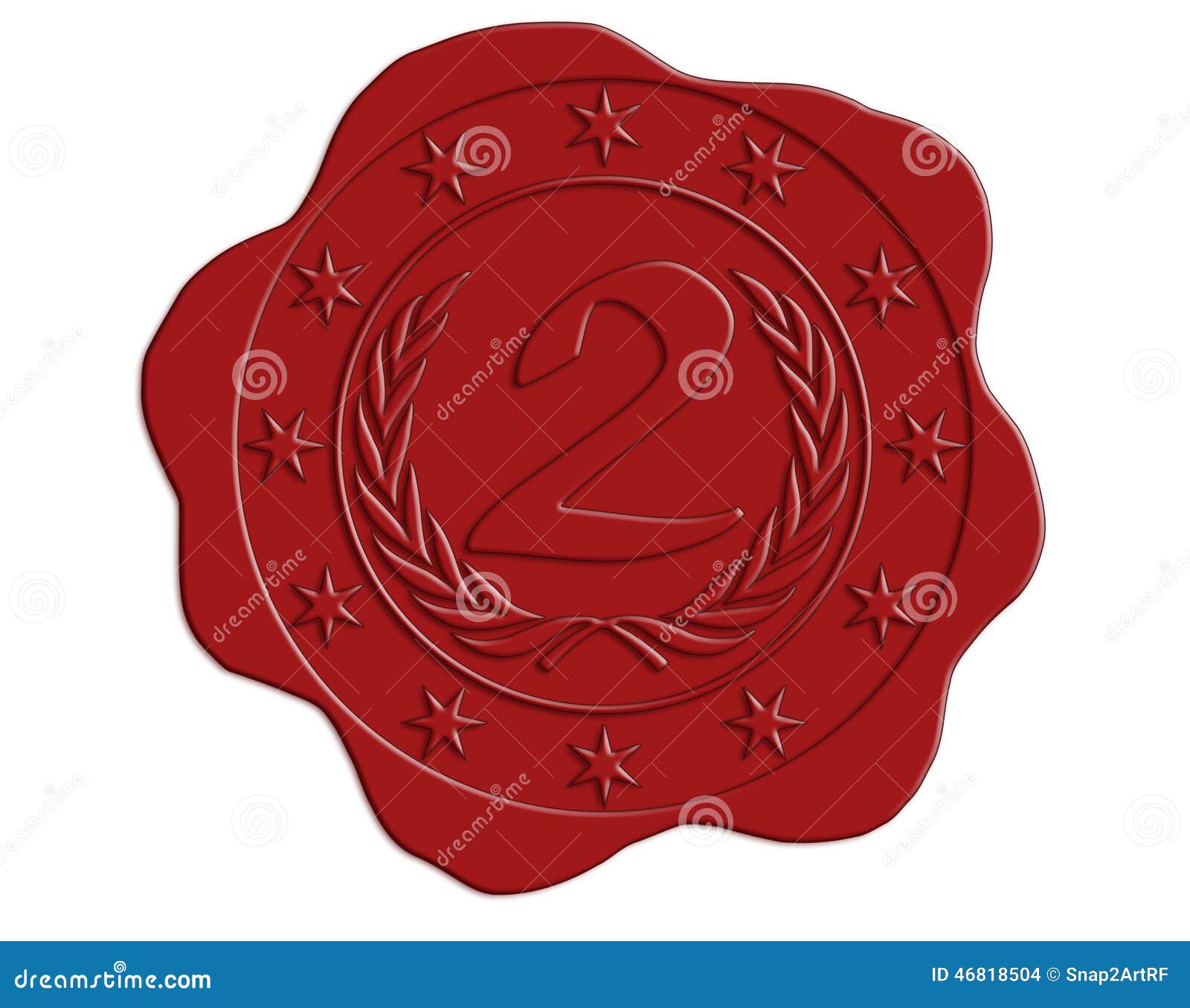 Second Place Red Wax Seal stock illustration. Illustration of realistic ...