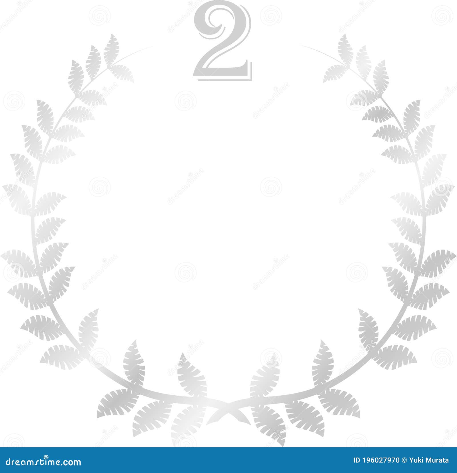 Second Place Round Frame of Silver Laurel and Crown Stock Vector ...