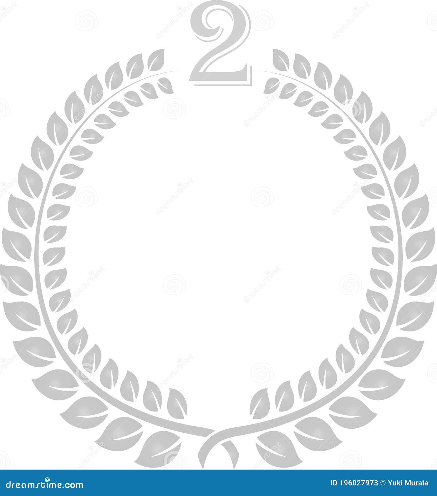 Second Place Round Frame of Silver Laurel and Crown Stock Vector ...