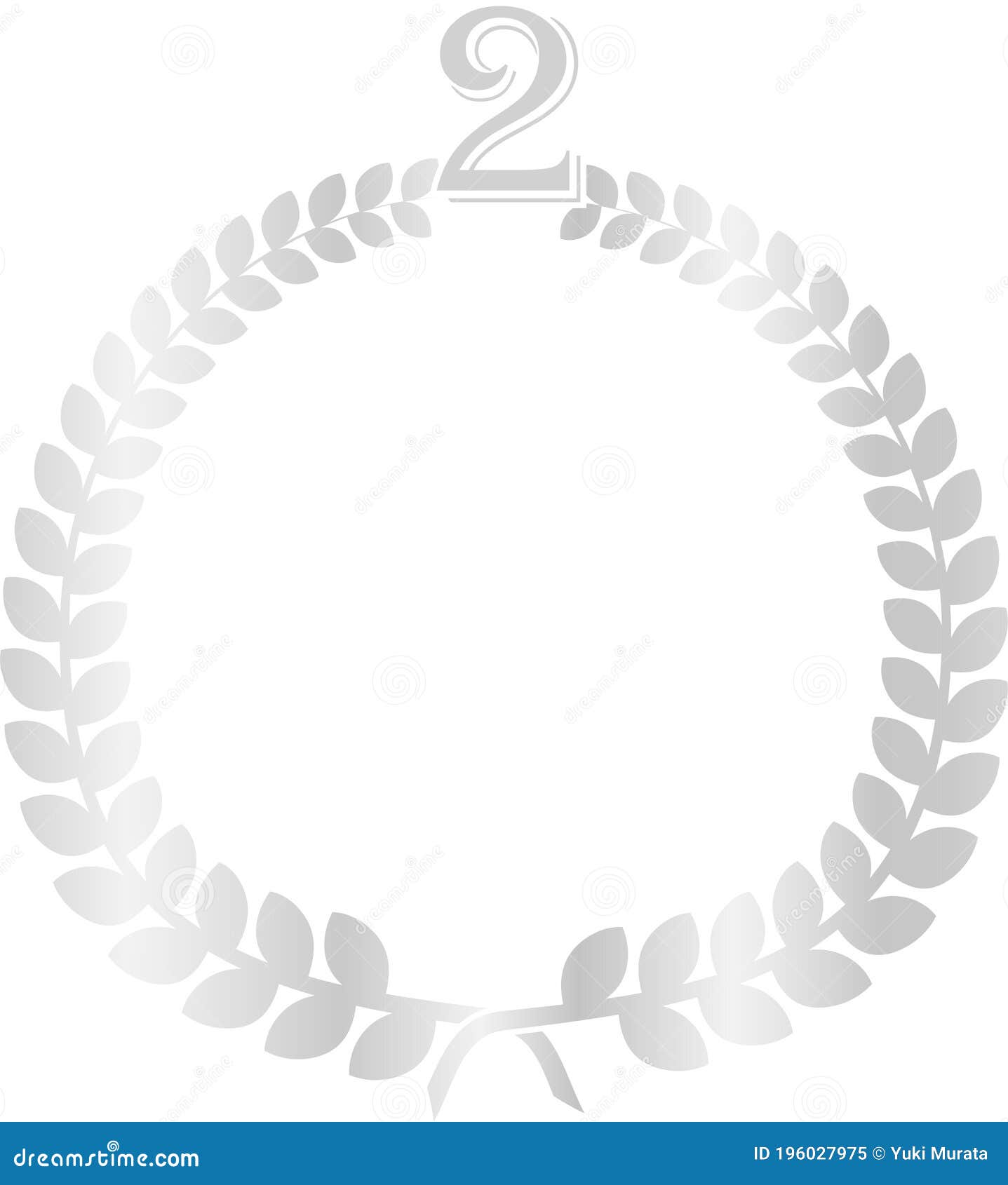 Second Place Round Frame of Silver Laurel and Crown Stock Vector ...