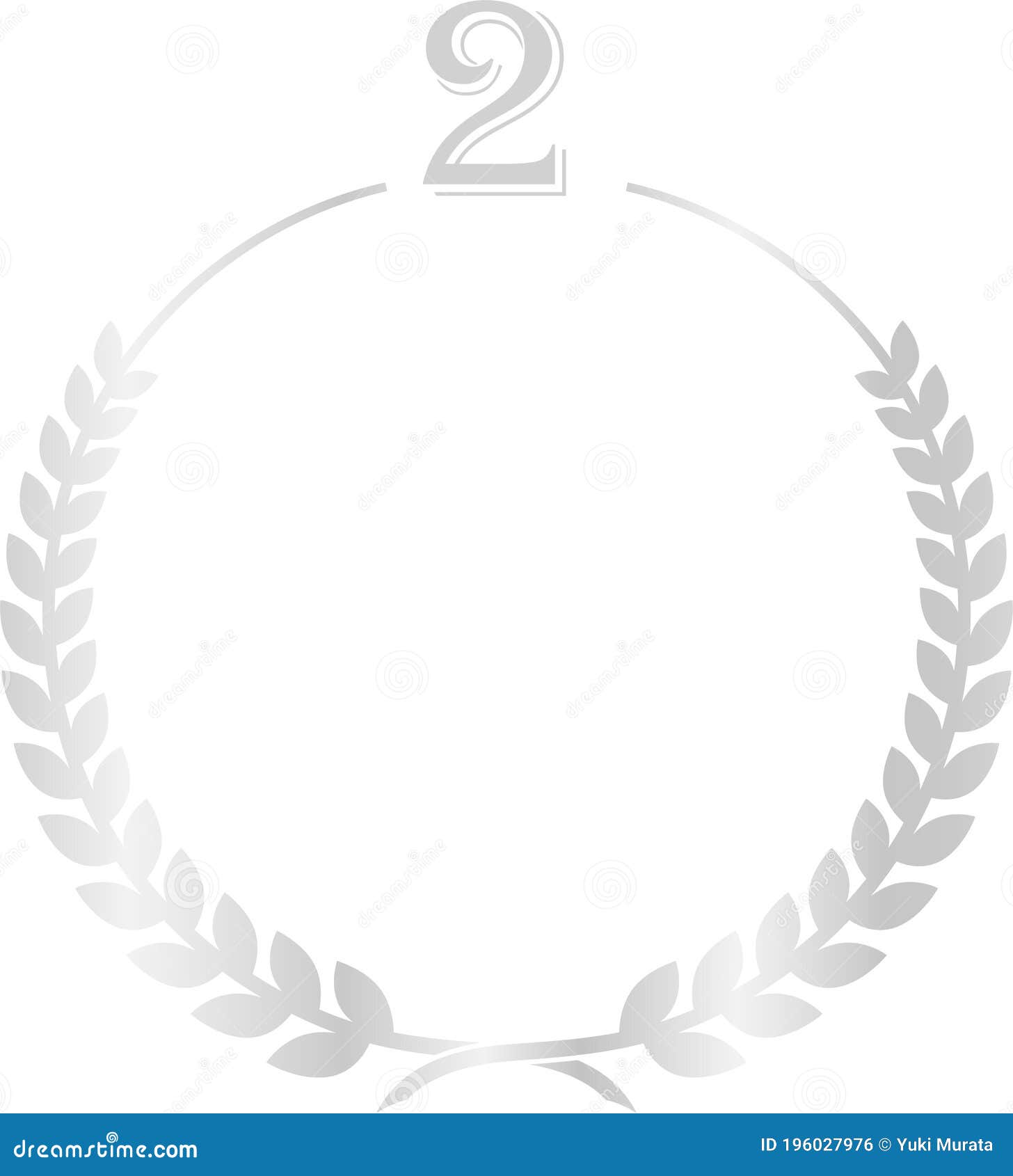 Second Place Round Frame of Silver Laurel and Crown Stock Vector ...