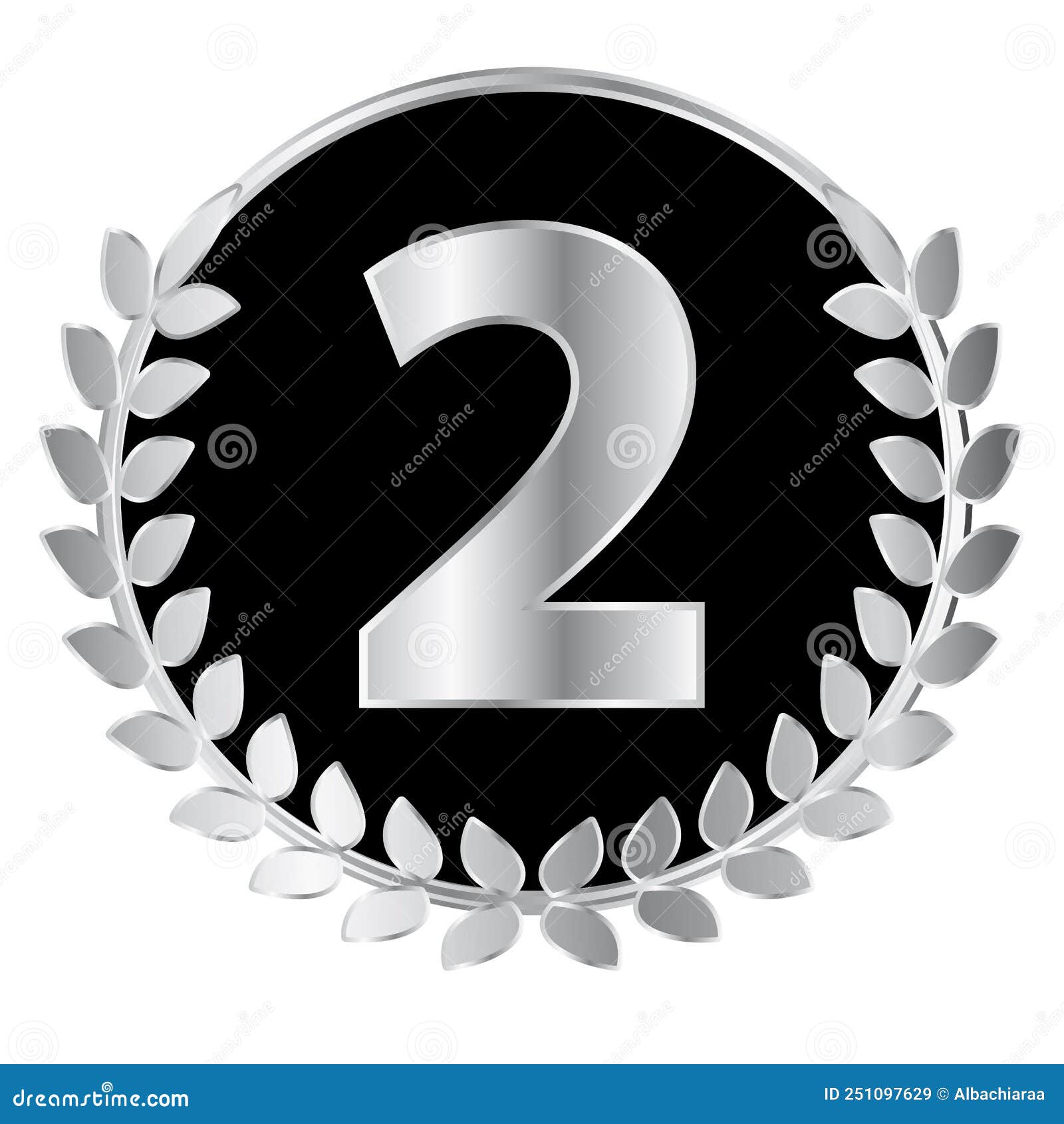 2nd Place Silver Medal With Red Ribbon Vector Illustration ...