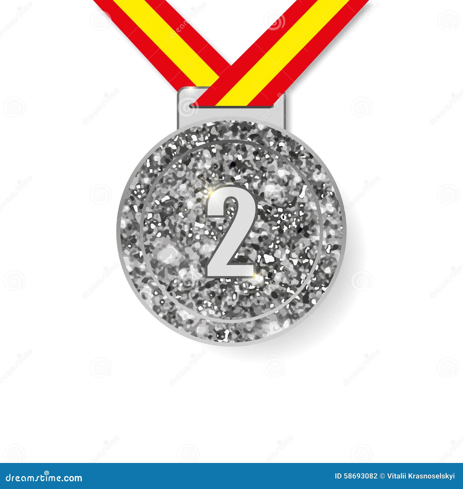 Second place silver Medal stock vector. Illustration of milestone ...