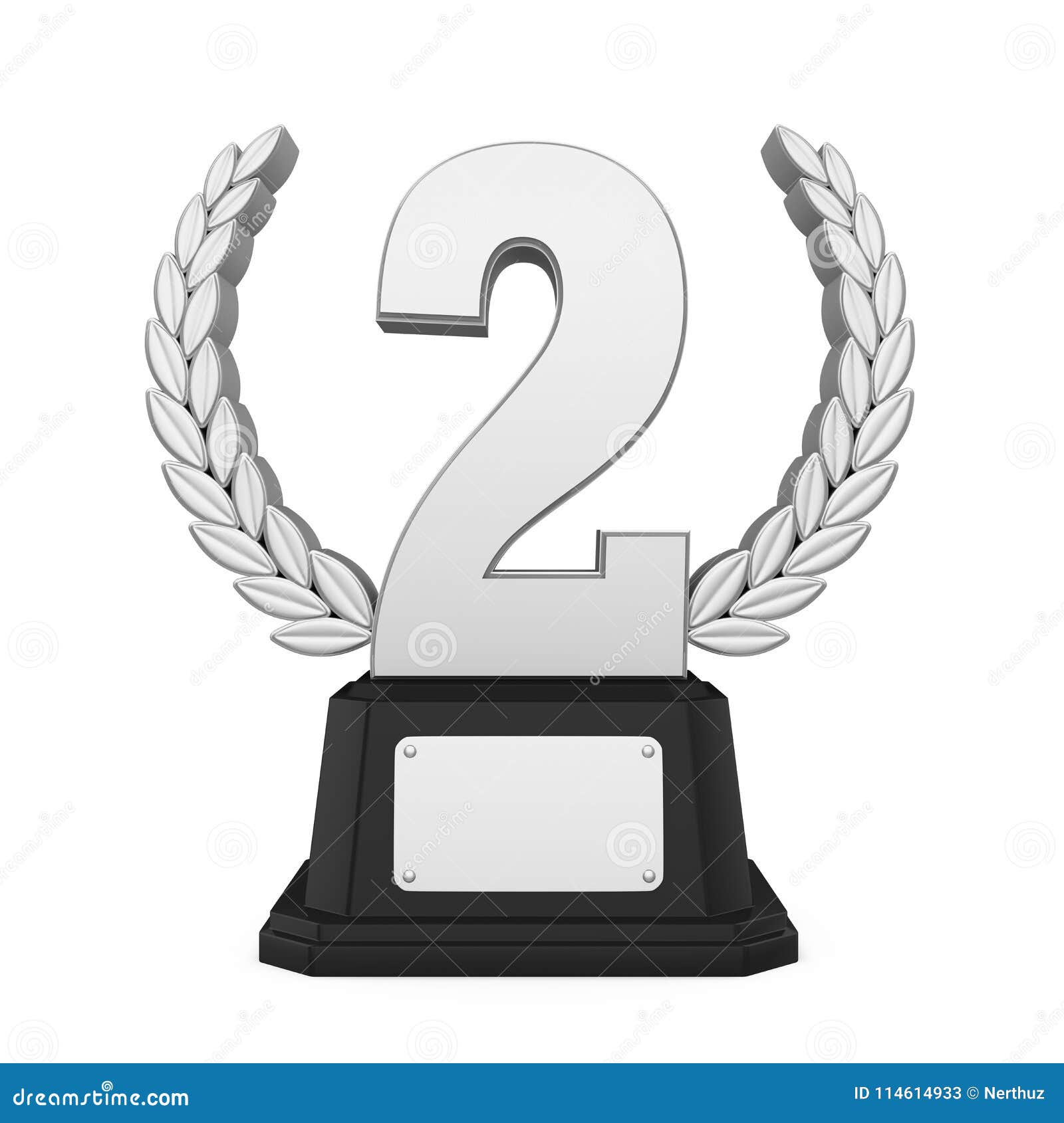 2nd Place Silver Medal With Red Ribbon Vector Illustration ...