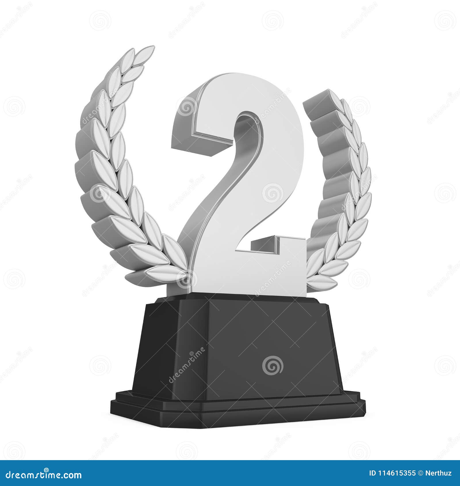 Second Place Silver Trophy Isolated Stock Illustration - Illustration ...