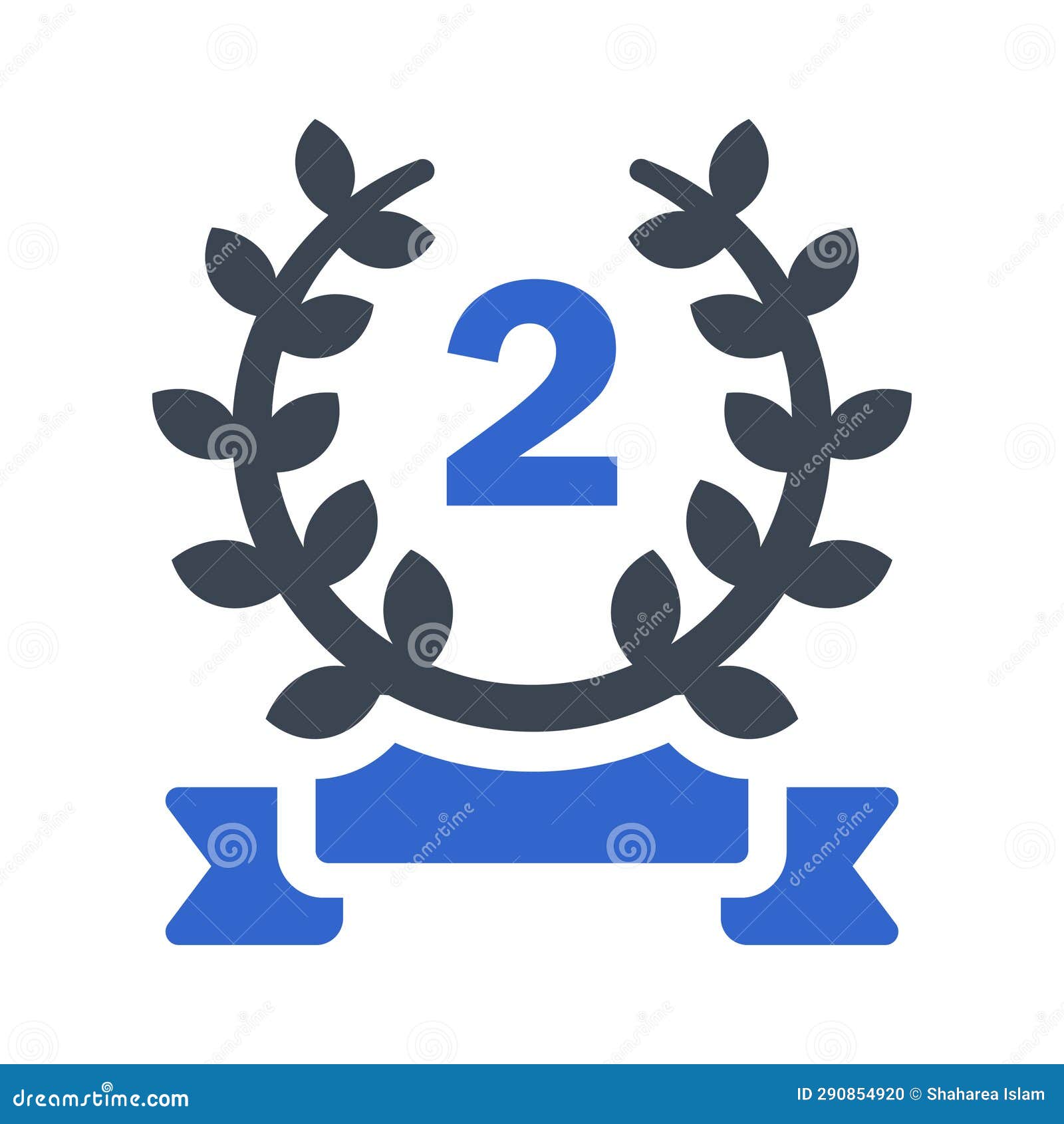 Second place wreath Icon stock illustration. Illustration of ...