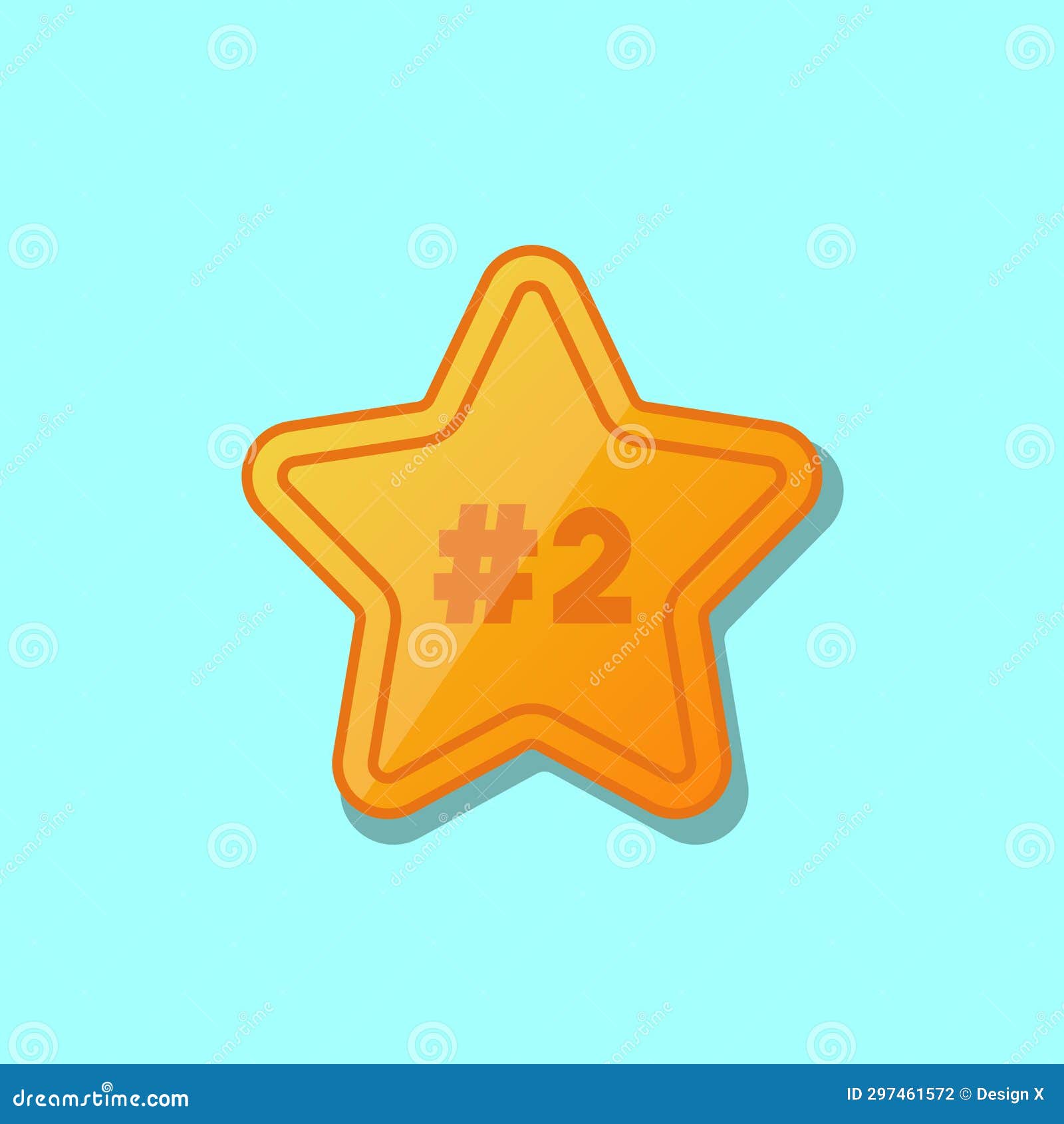 Second Price Golden Star for 2nd Position Vector Illustration Stock ...