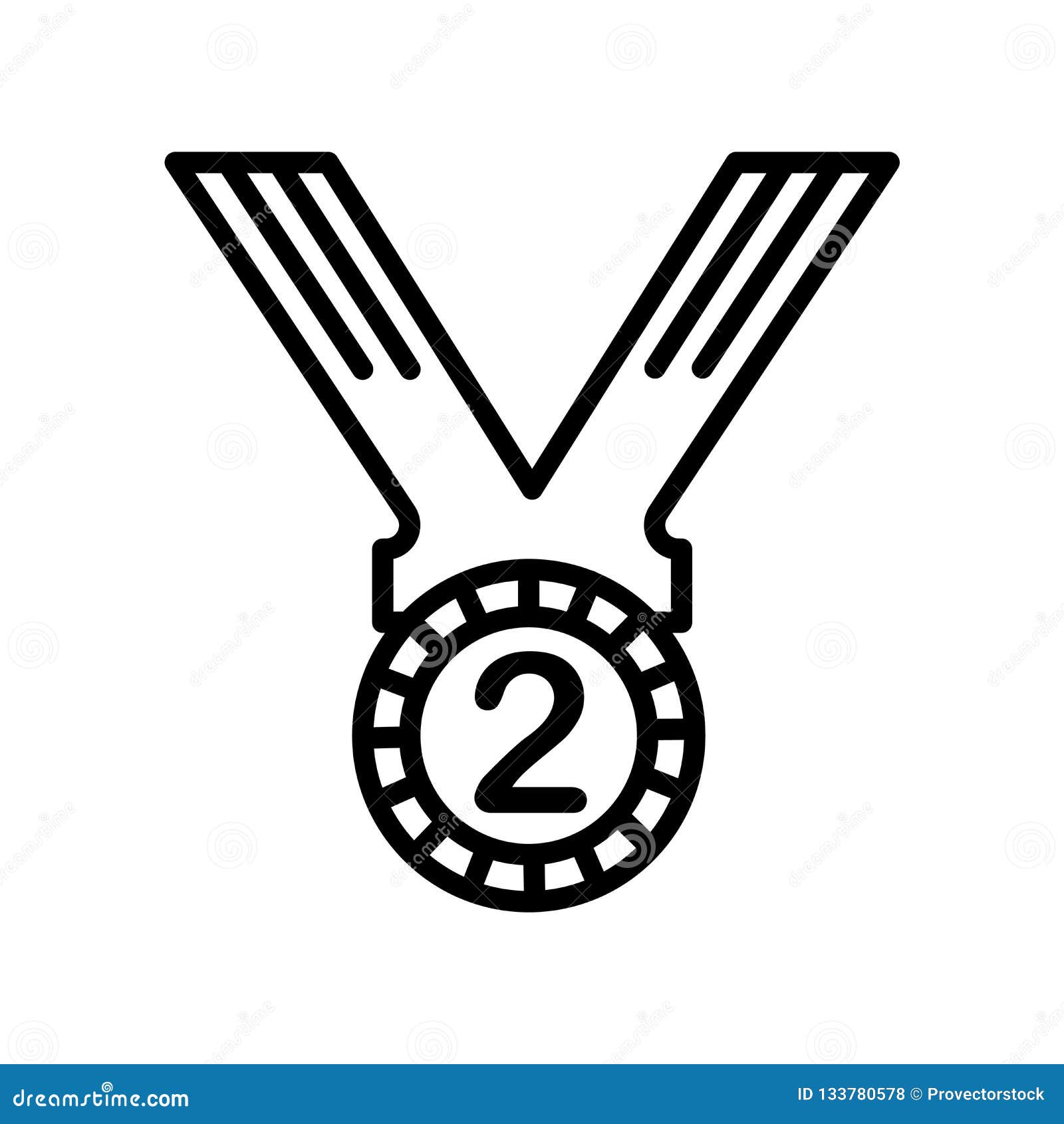 Second Prize Icon Vector Sign and Symbol Isolated on White Background ...