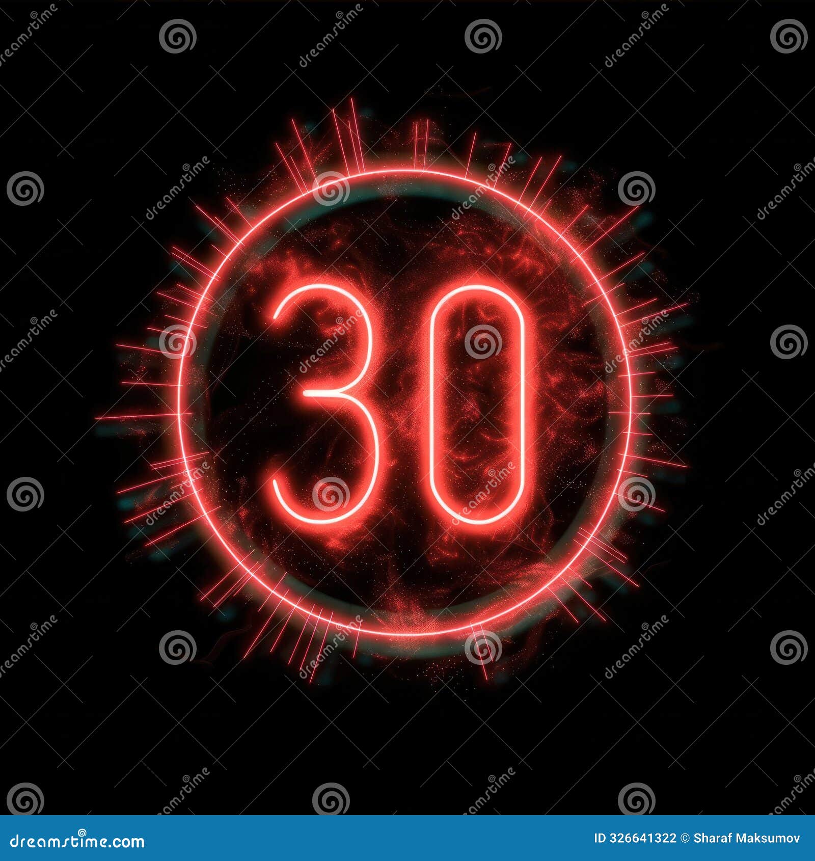 30-Second Red on Black Countdown Stock Photo - Image of count ...