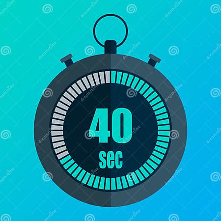 40 Second Timer. Blue Gradient Background. Digital Stopwatch Icon Stock ...