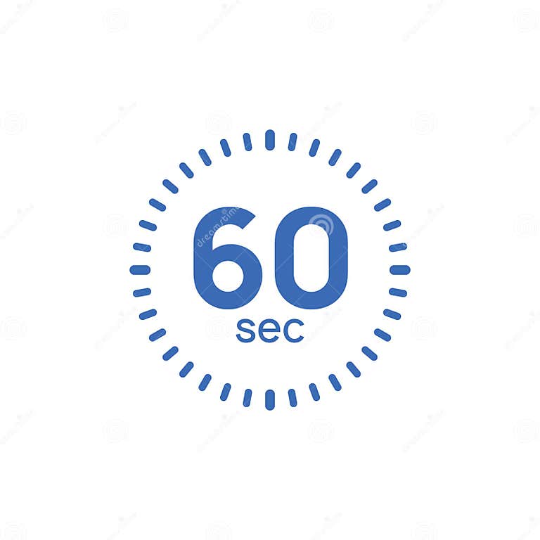 60 Second Timer Clock. 60 Sec Stopwatch Icon Countdown Time Digital ...
