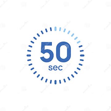 50 Second Timer Clock. 50 Sec Stopwatch Icon Countdown Time Digital ...