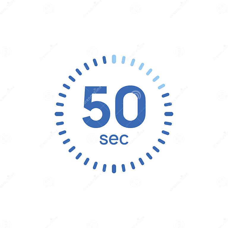 50 Second Timer Clock. 50 Sec Stopwatch Icon Countdown Time Digital ...