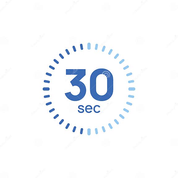 30 Second Timer Clock. 30 Sec Stopwatch Icon Countdown Time Digital ...