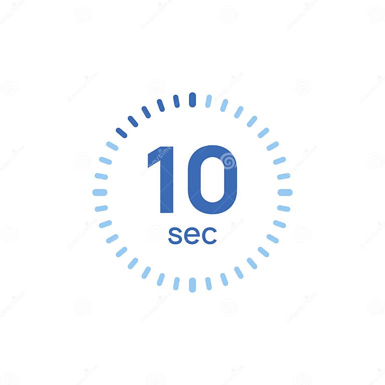 10 Second Timer Clock. 10 Sec Stopwatch Icon Countdown Time Digital ...