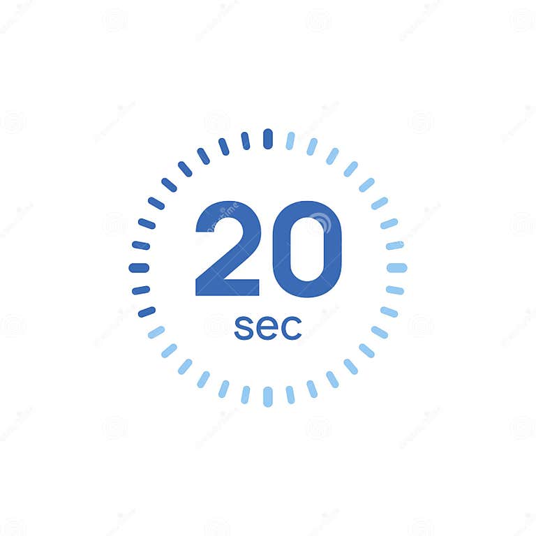 20 Second Timer Clock. 20 Sec Stopwatch Icon Countdown Time Digital ...