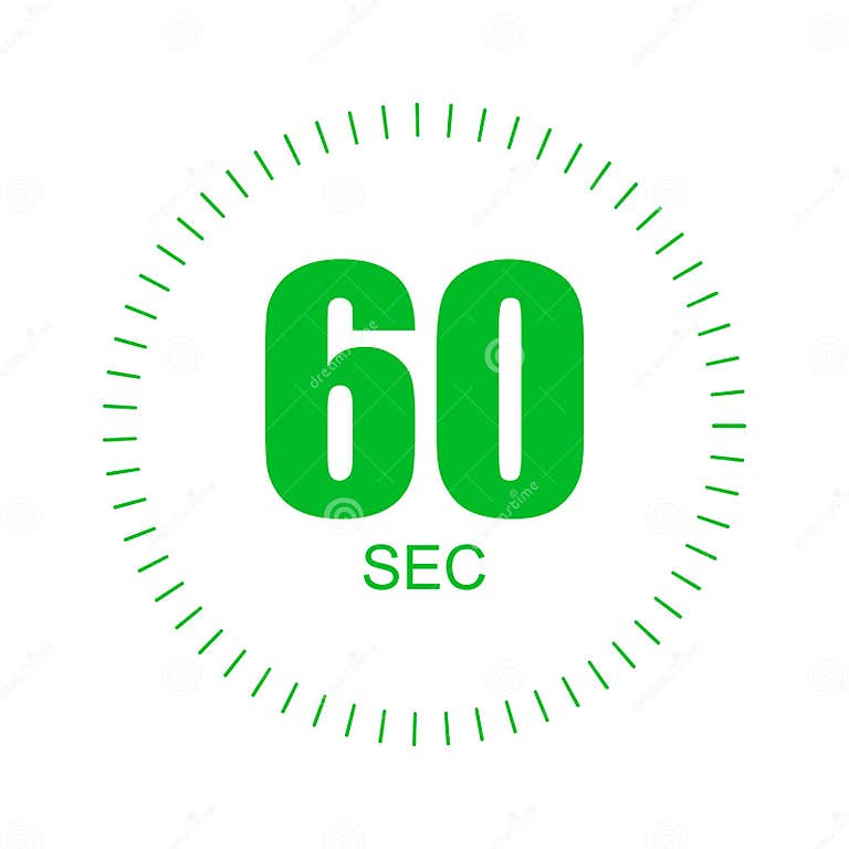 60 Second Timer Clock. 60 Sec Stopwatch Icon Countdown Time Digital ...
