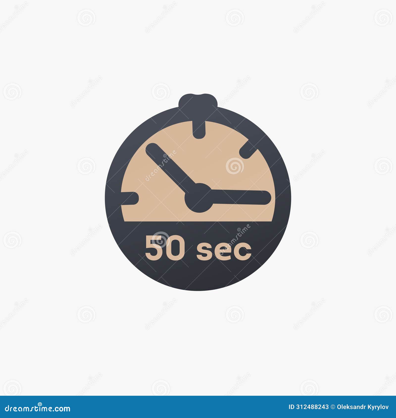 50 Second Timer Clock. 50 Sec Stopwatch Icon Countdown Time Stop ...