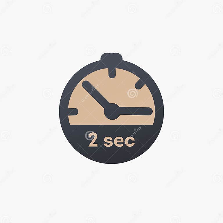 2 Second Timer Clock. 2 Sec Stopwatch Icon Countdown Time Stop ...