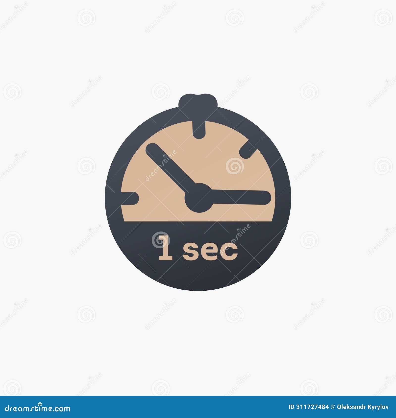 1 Second Timer Clock. 1 Sec Stopwatch Icon Countdown Time Stop ...