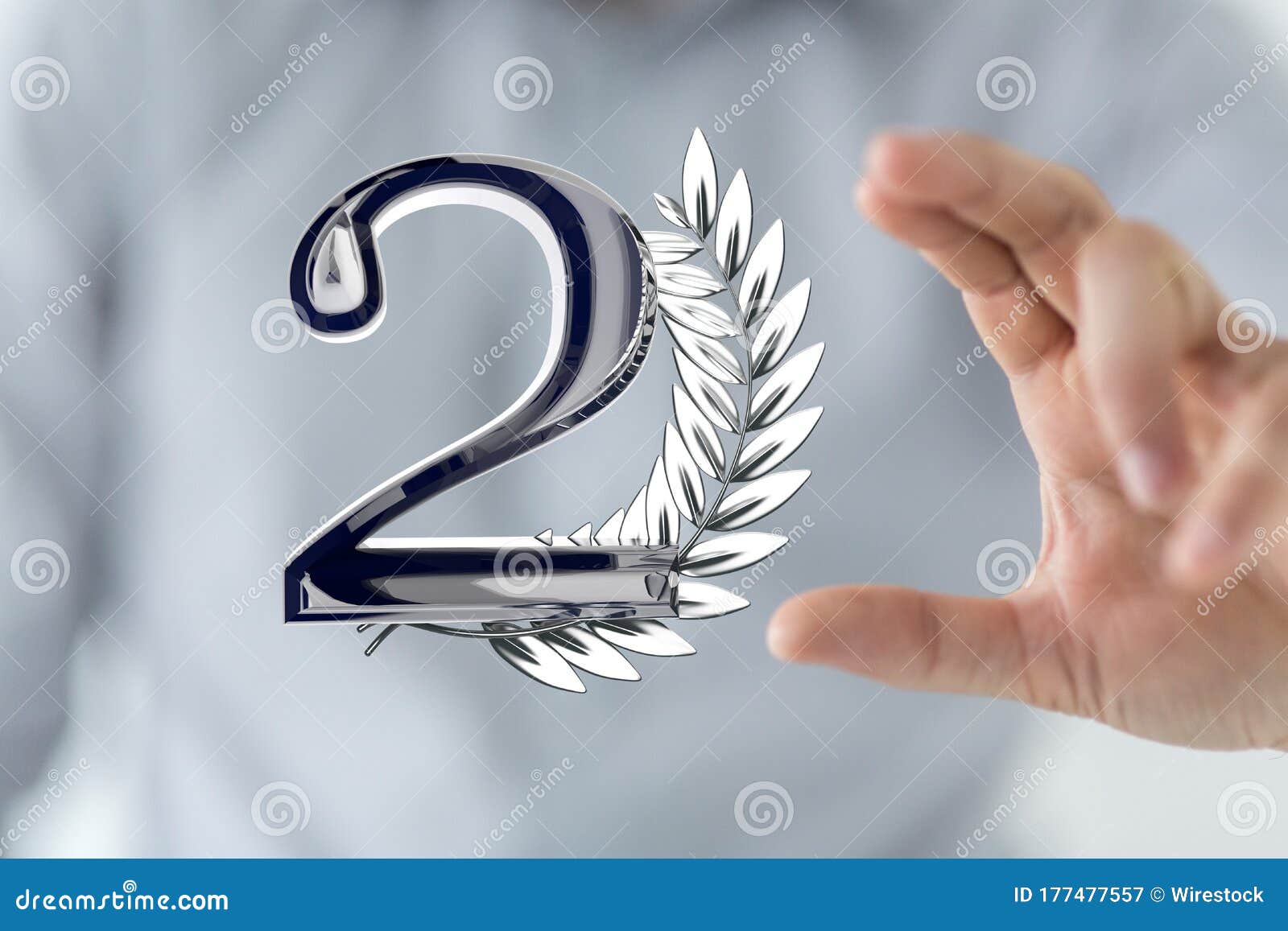 A Second or Two Years Award Digital Number Award Anniversary 3d Stock ...