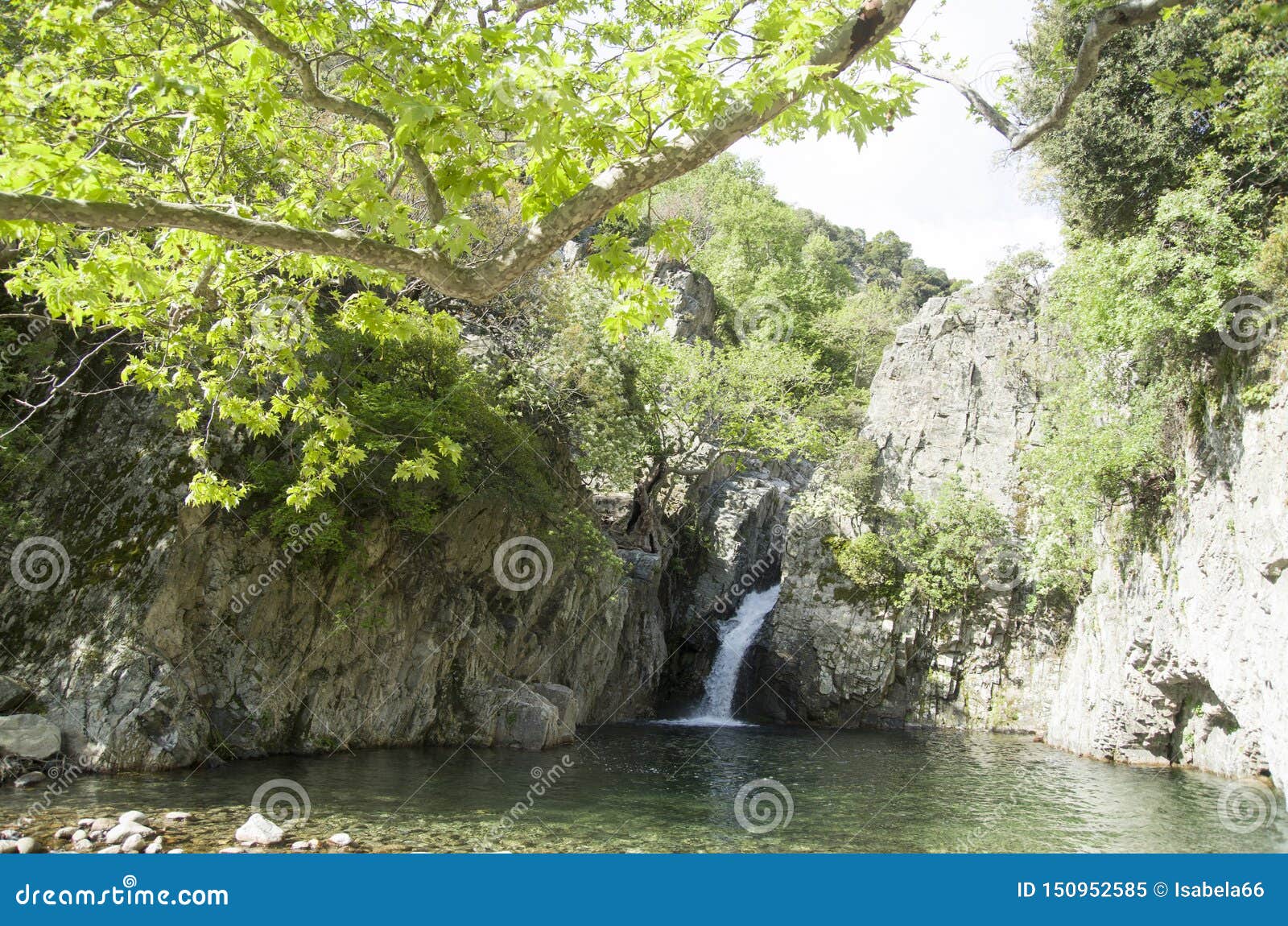 Second Waterfall Falling through the Cliffs on Fonias River at ...