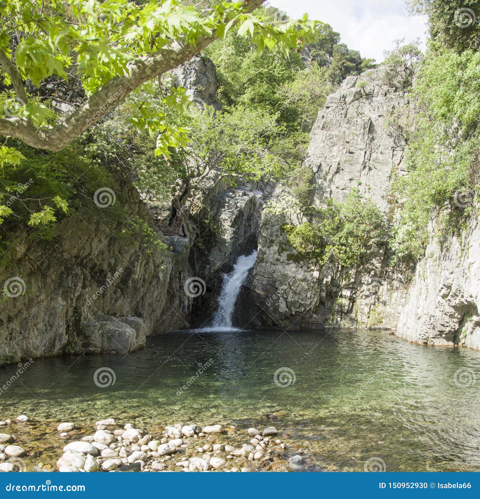 Second Waterfall Falling through the Cliffs on Fonias River at ...