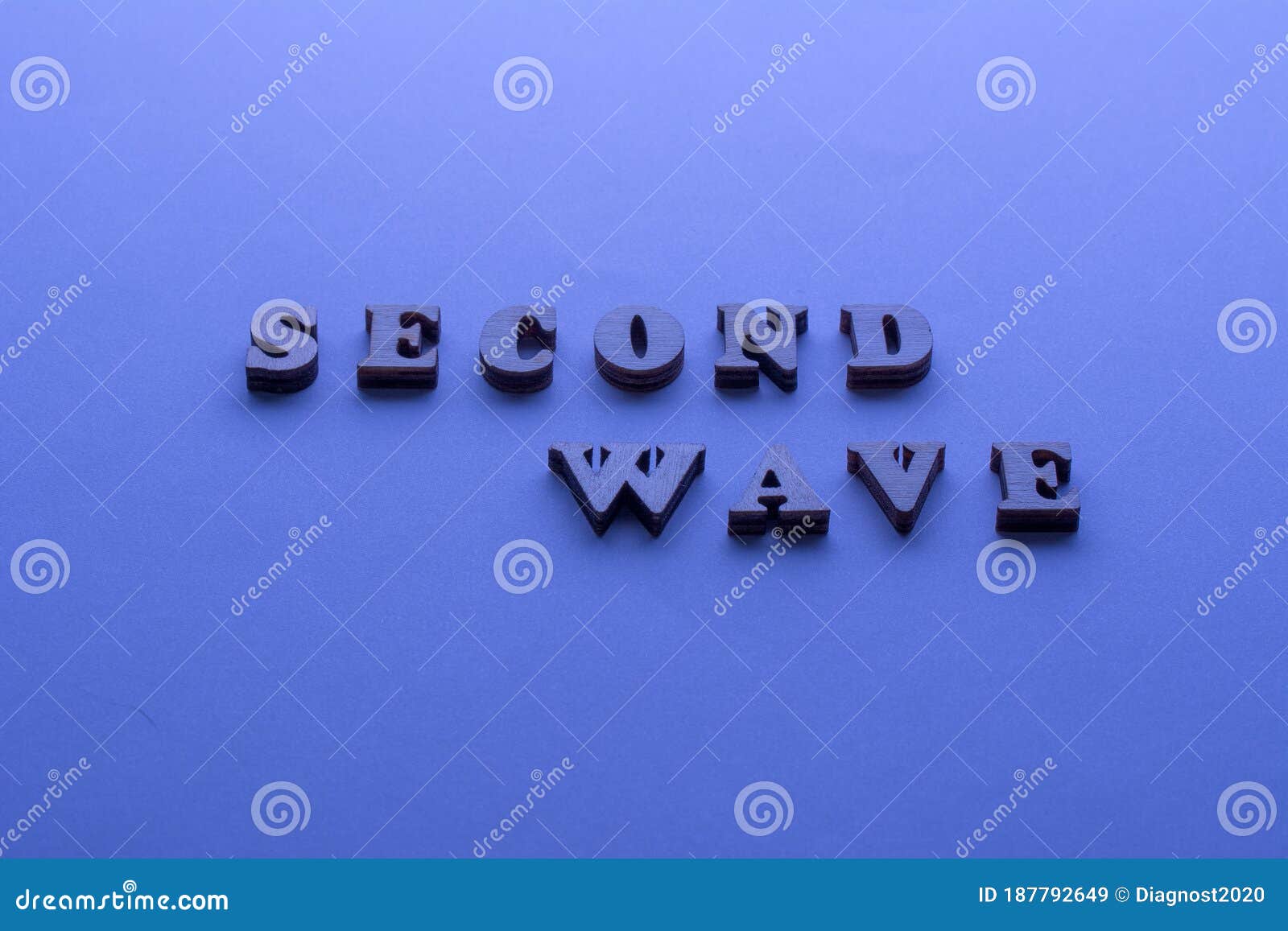 Second Wave COVID19 Text on Blue Background. 2nd Wave of Coronavirus is ...