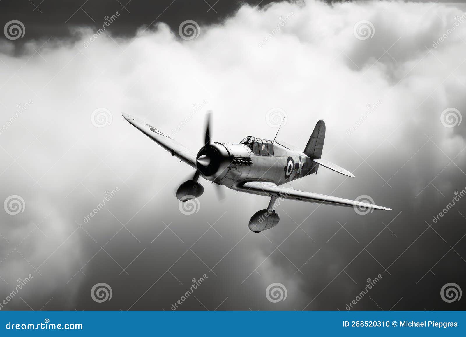 A Second World War Plane in the Dramatic Sky Stock Illustration ...
