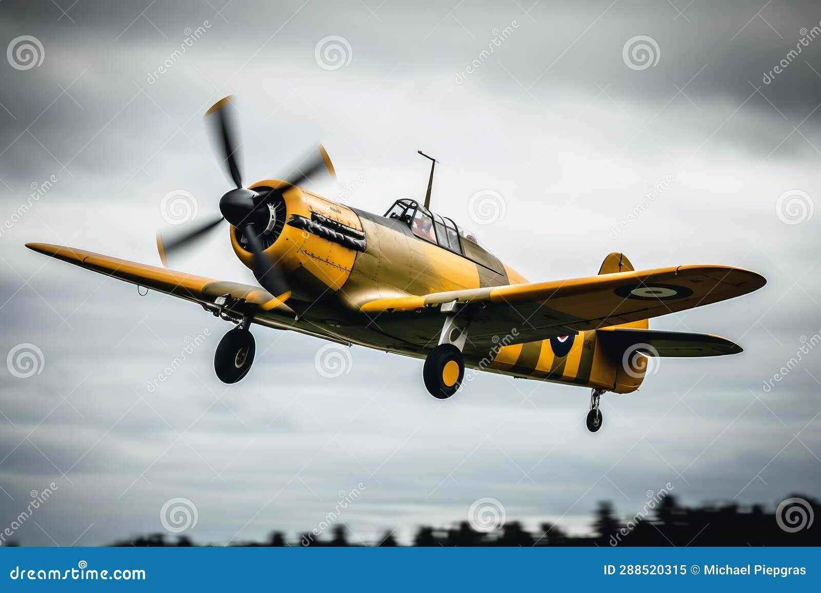A Second World War Plane in the Dramatic Sky Stock Illustration ...