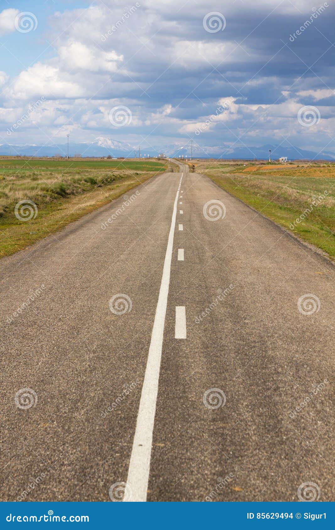 Secondary Highway with Mountains in the Background Stock Photo - Image ...