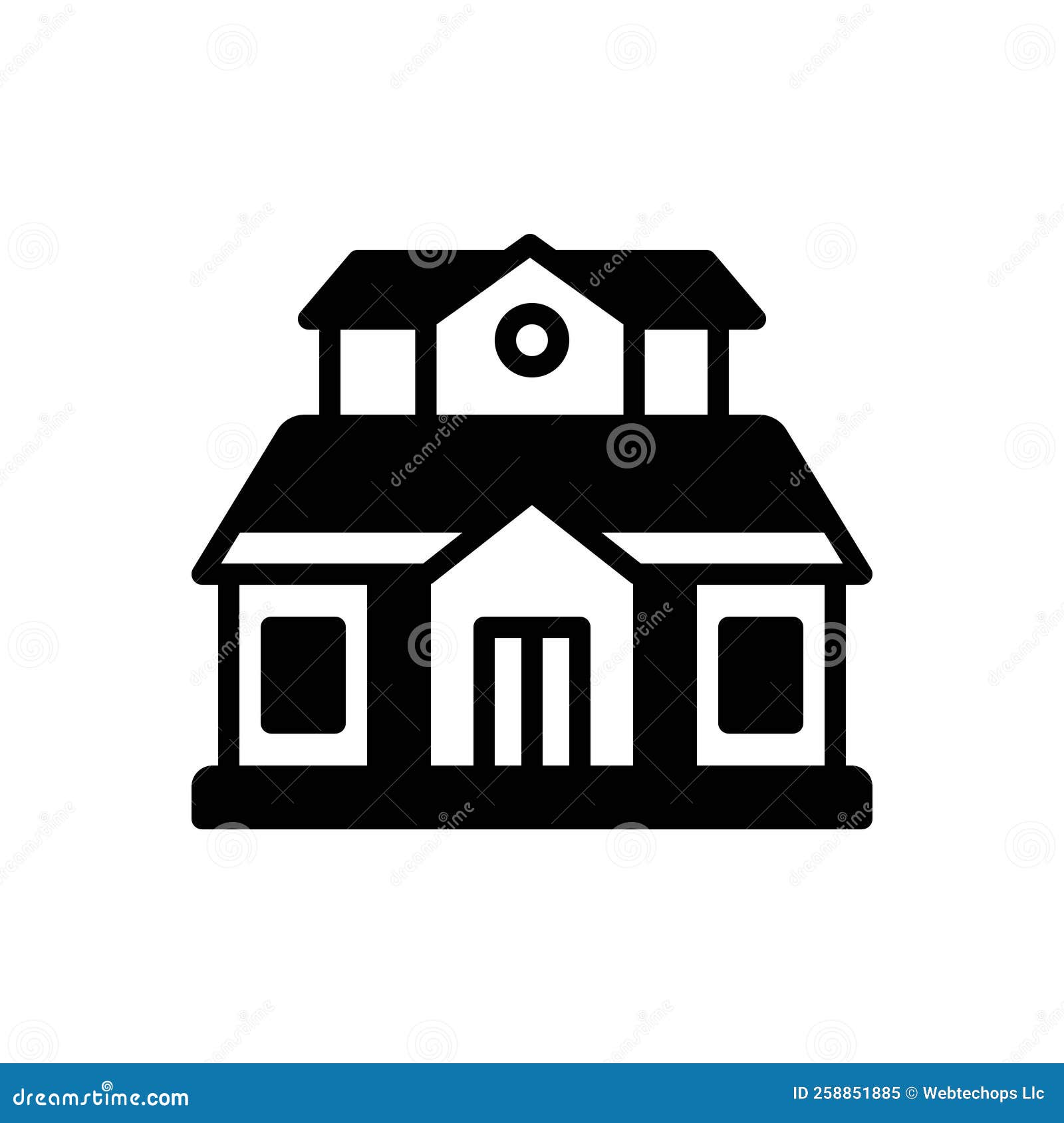 Black Solid Icon for Secondary, School and Campus Stock Vector - Illustration of building, shape ...