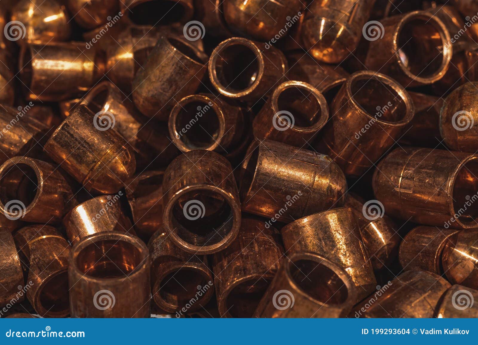 Secondary Raw Materials Copper Scrap, Selective Focus Stock Photo ...