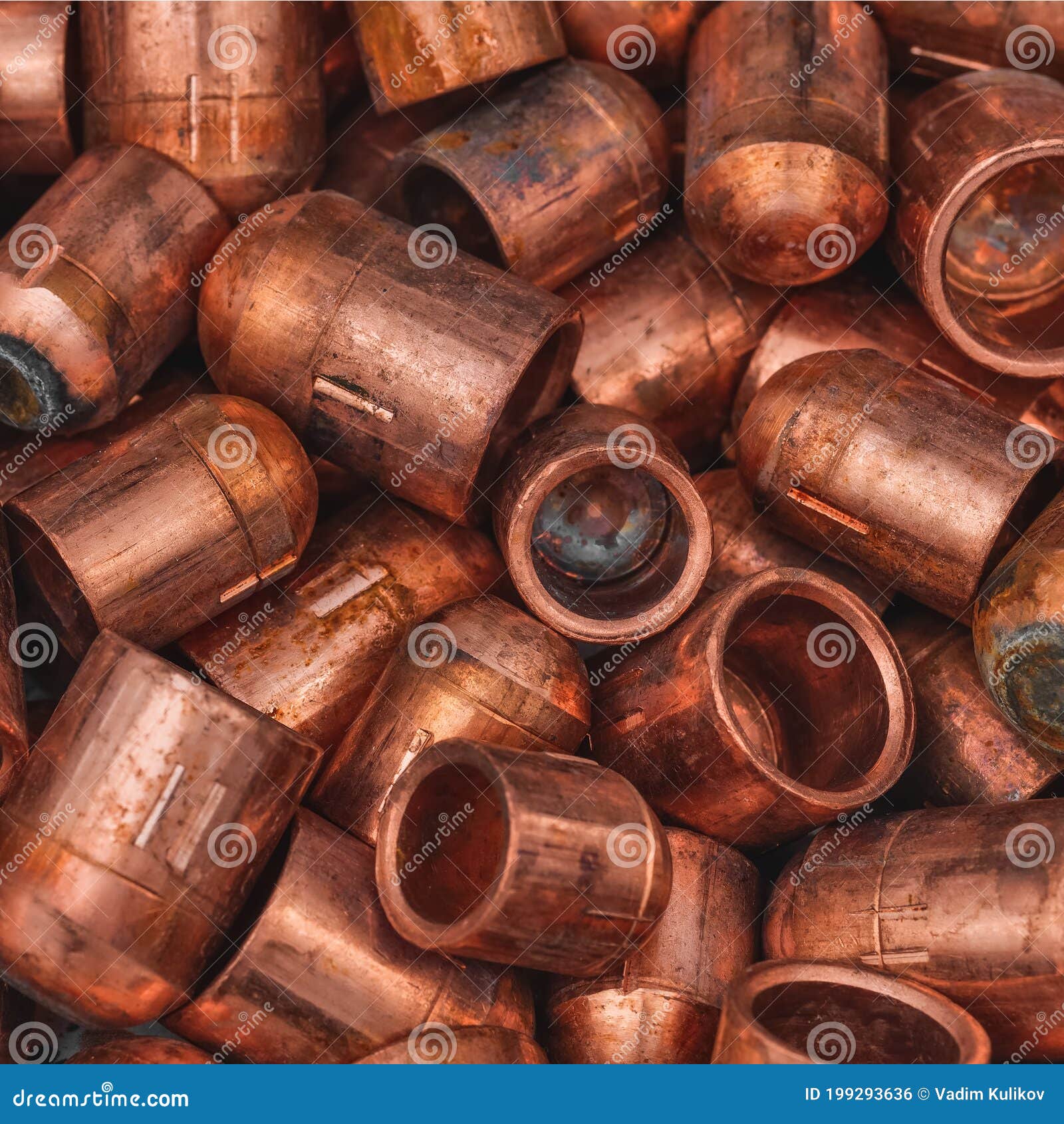 Secondary Raw Materials Copper Scrap, Selective Focus Stock Photo ...