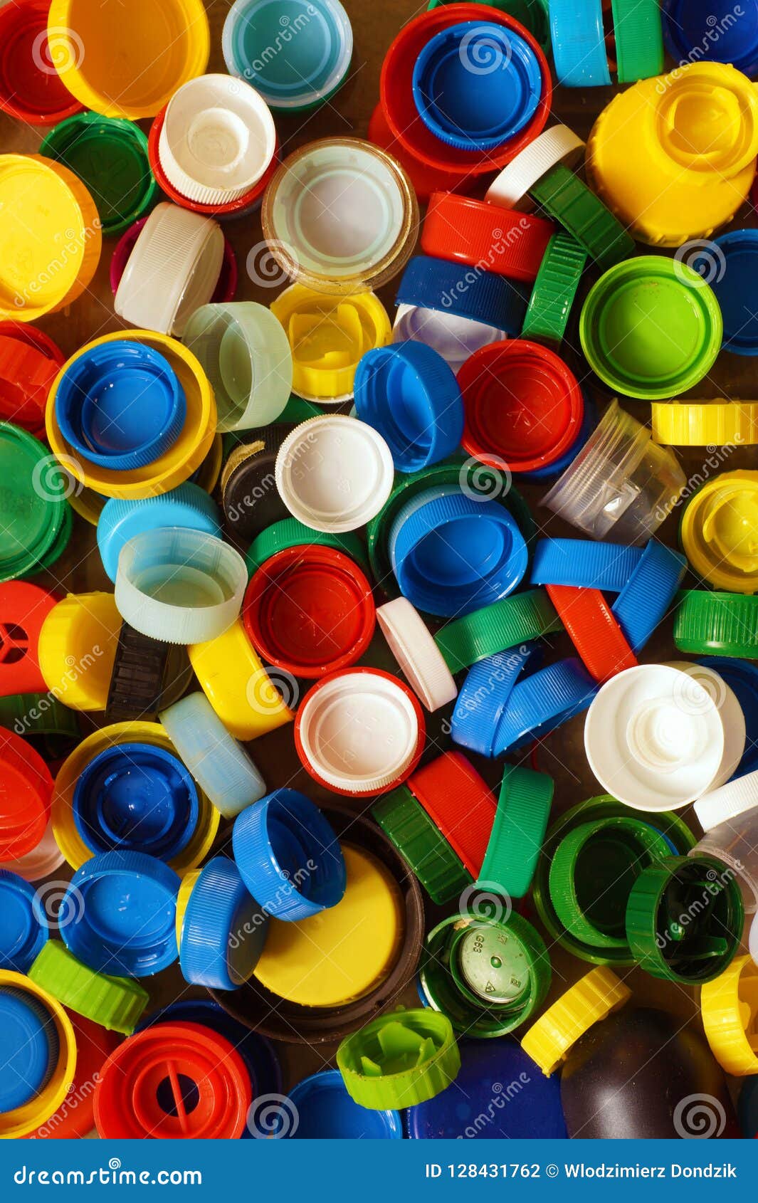 Secondary Raw Material. Multicolored Caps from Bottles, an Excel Stock ...