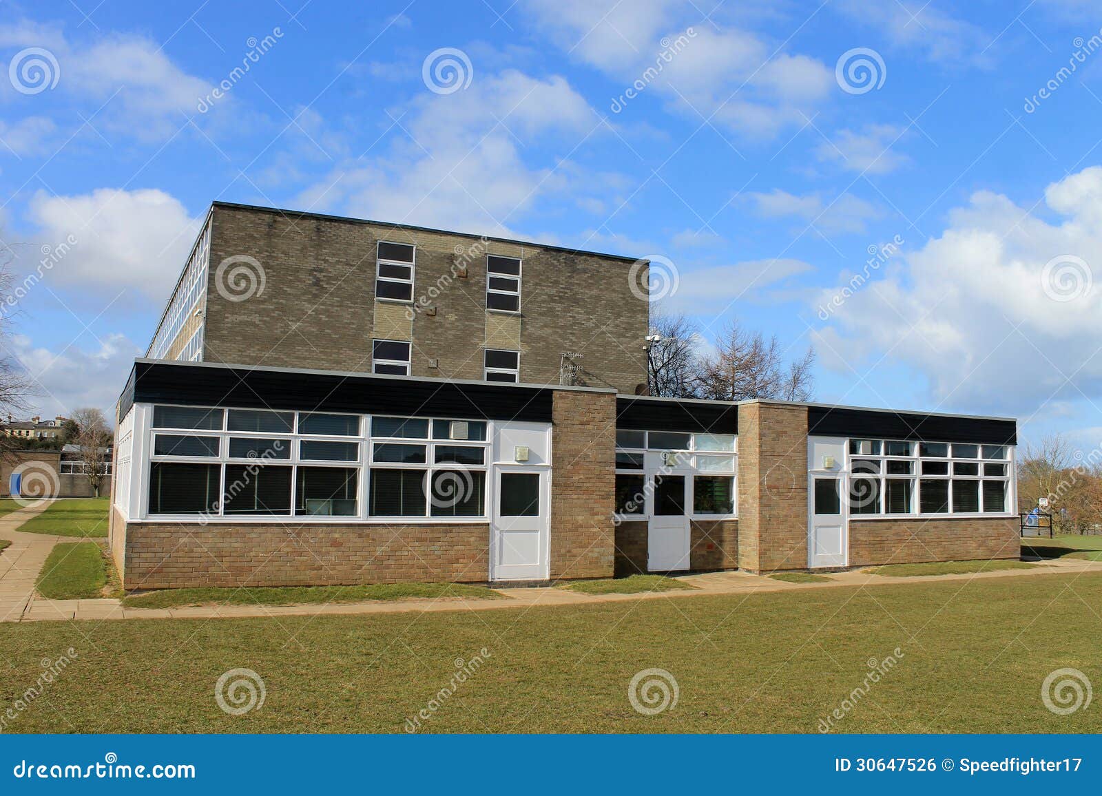 Secondary school building stock photo. Image of blue - 30647526