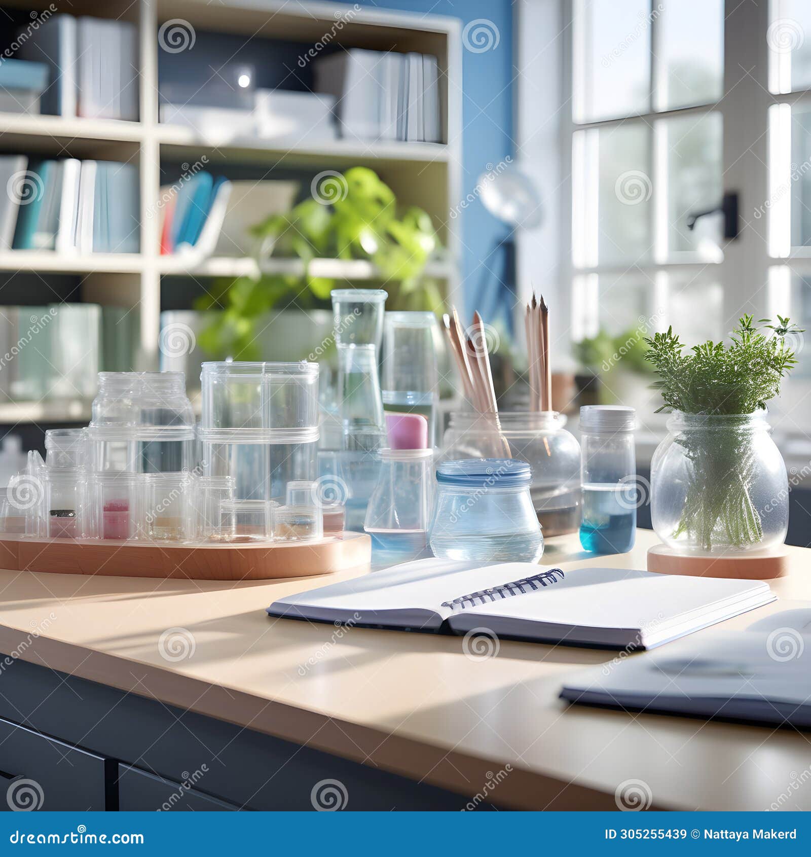 A Secondary School Science Teacher S Desk - Generative AI Stock Image ...