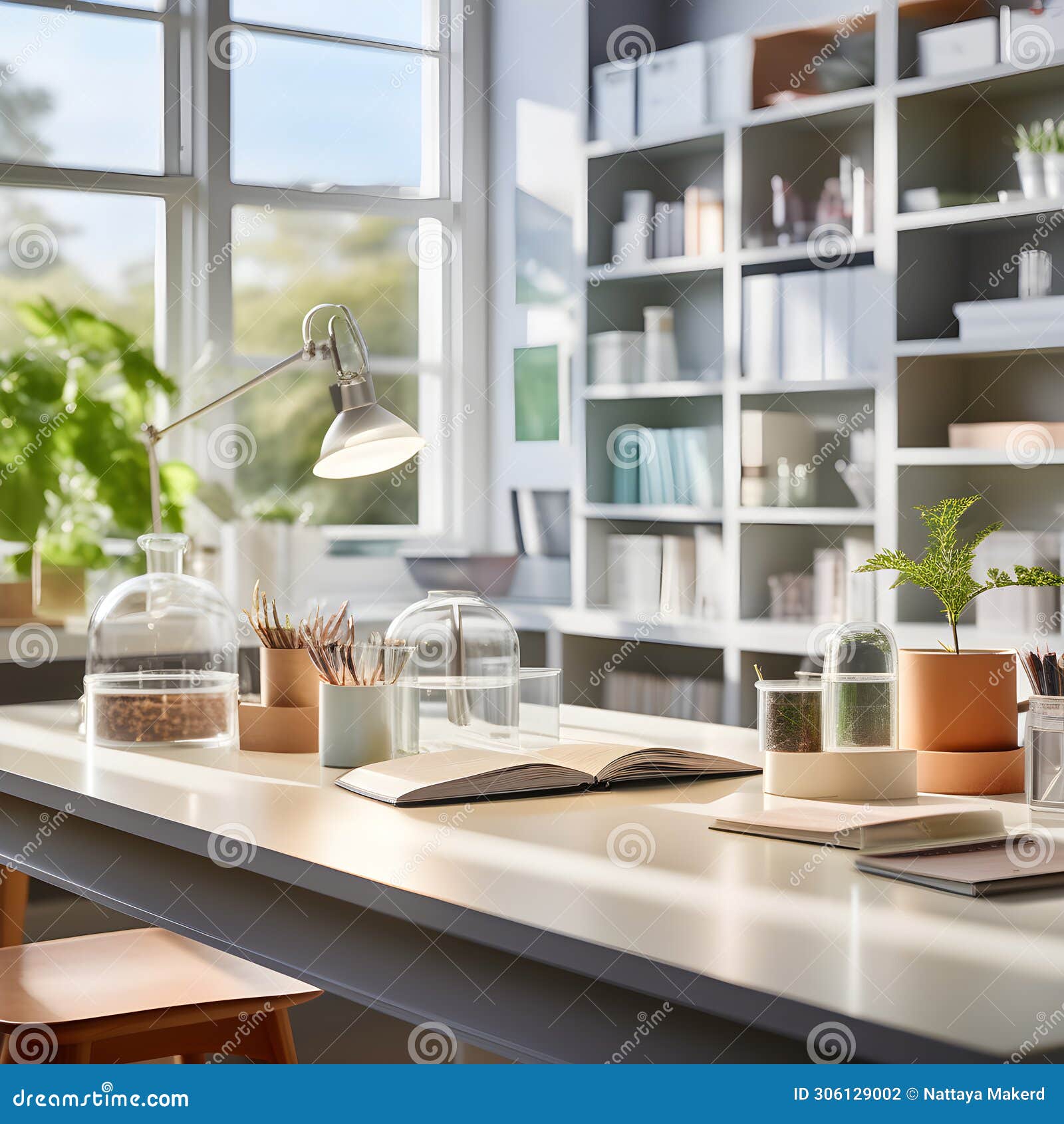 A Secondary School Science Teacher S Desk Stock Illustration ...