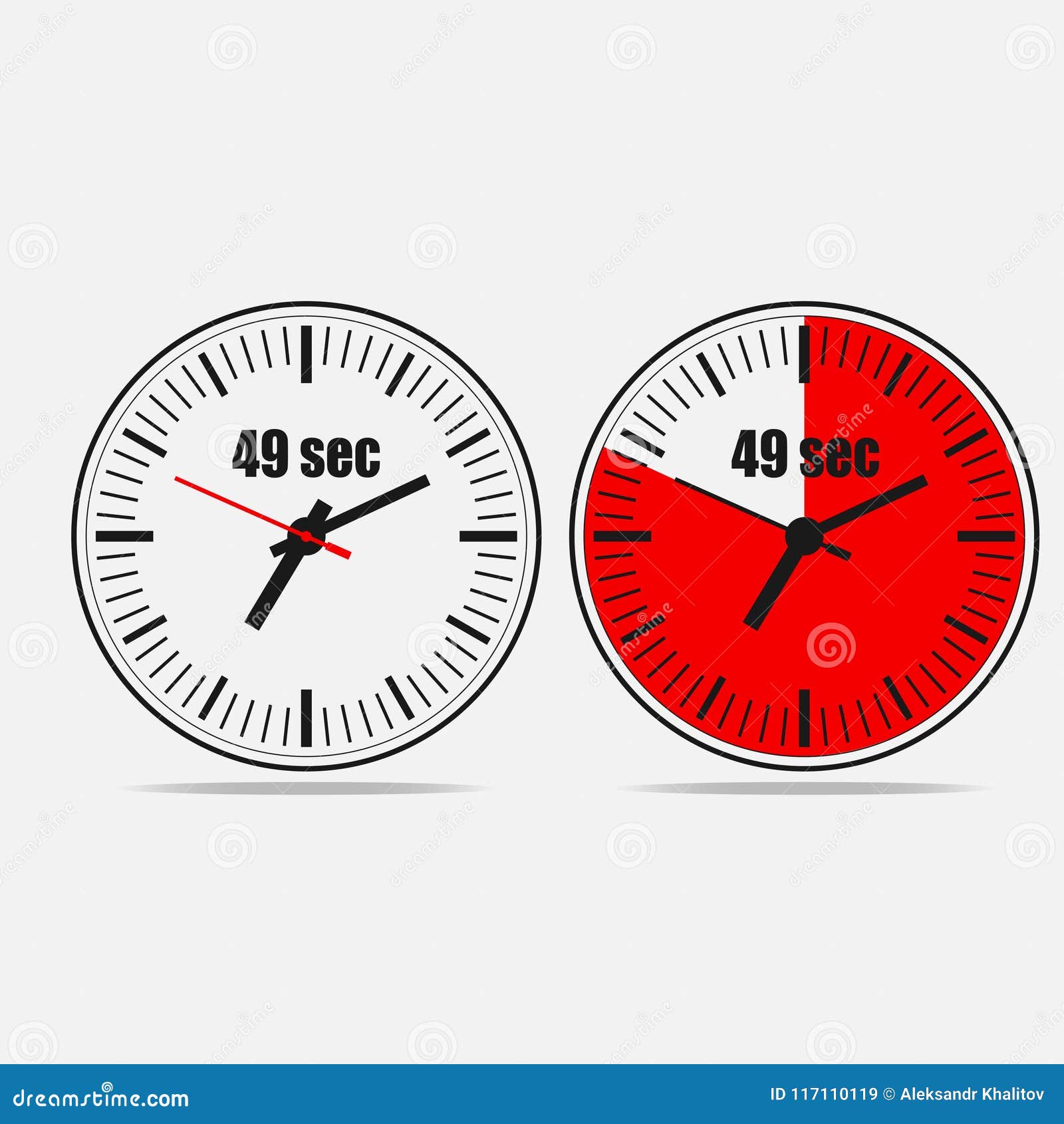49 Seconds Clock on Gray Background Stock Illustration - Illustration ...