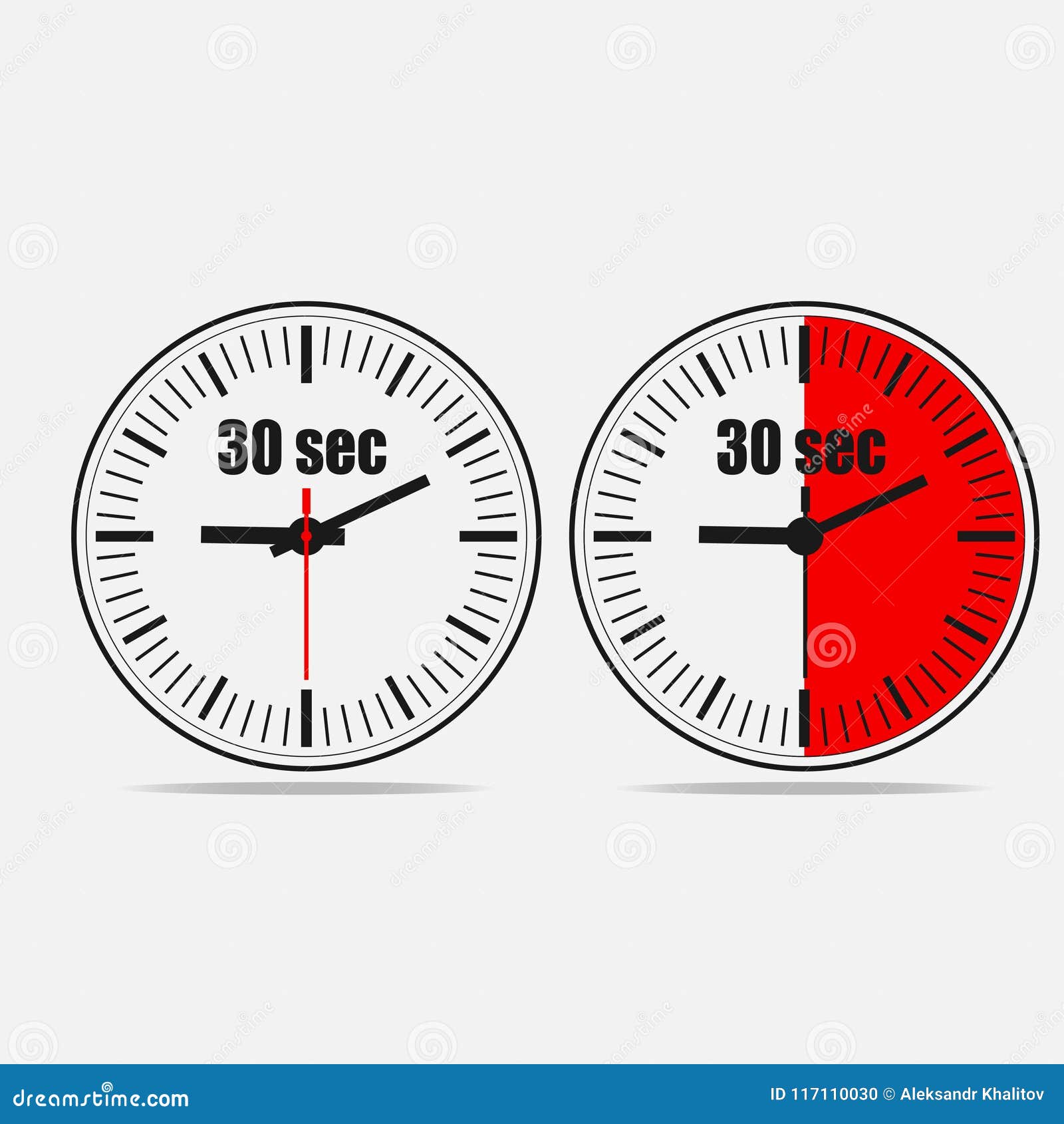 30 seconds clock stock illustration. Illustration of graphic - 117110030